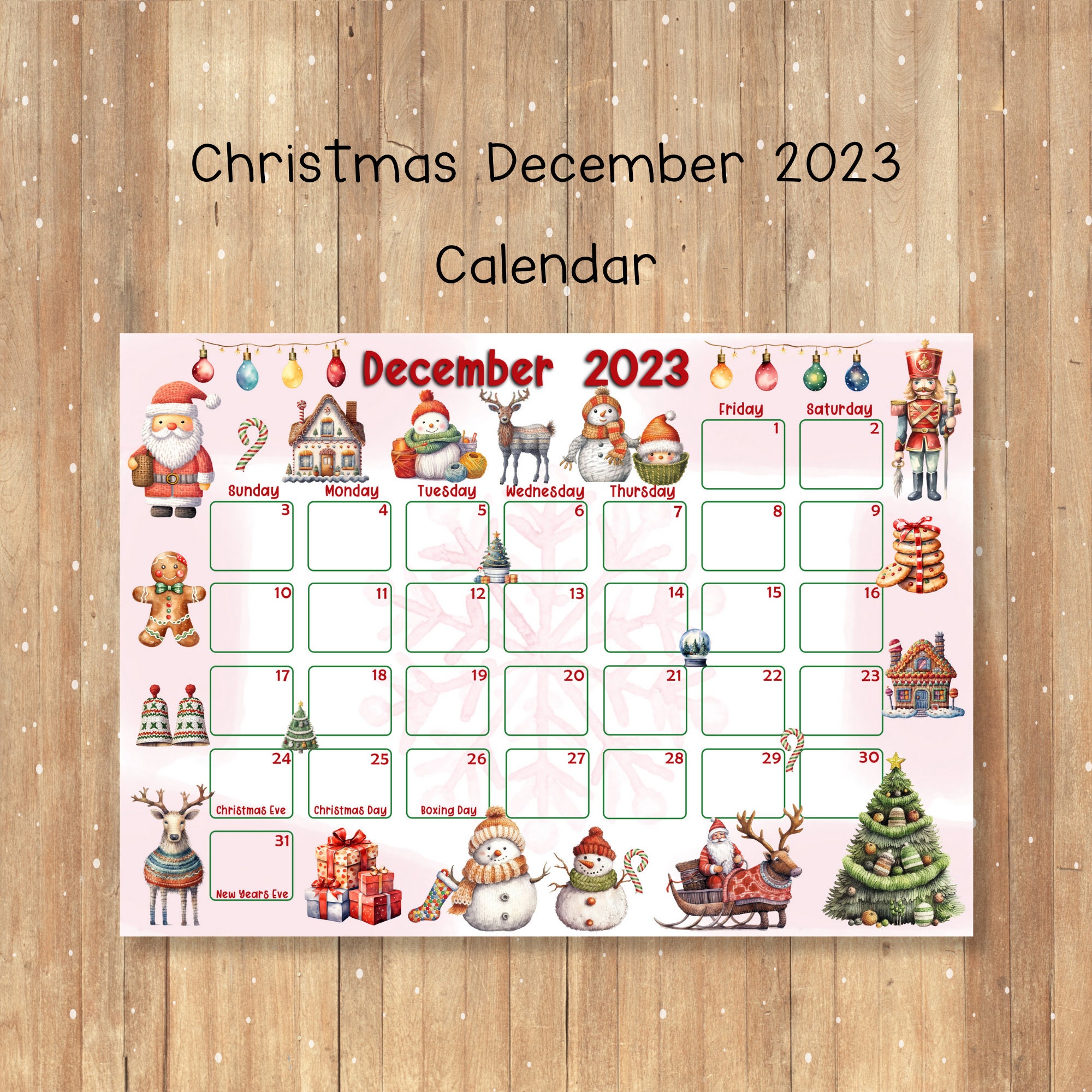 Printable December 2023 Calendar, Editable December 2023 Calendar ...