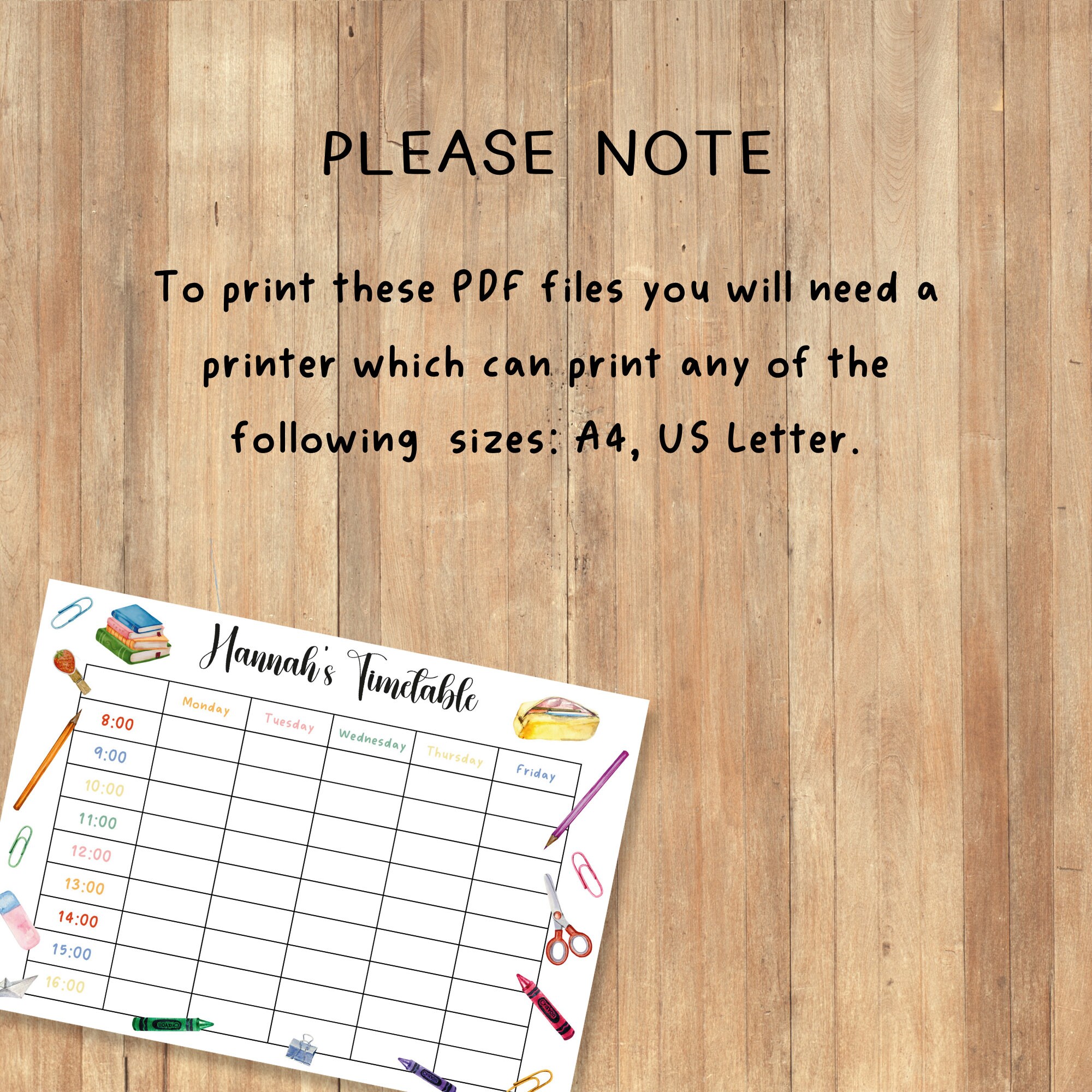 Back to School Timetable, Editable Kids Timetable, Elementary Kids ...