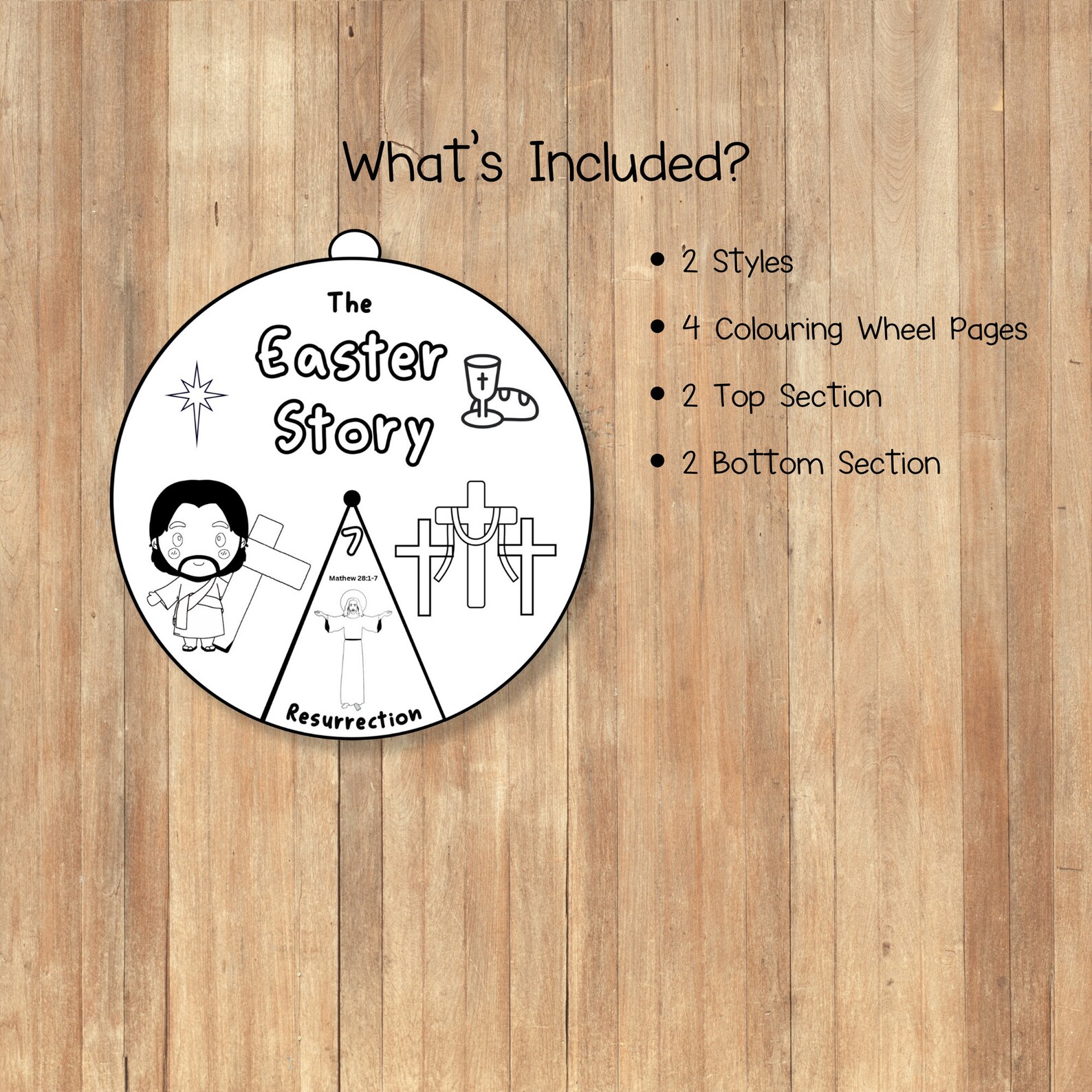 The Easter Story Coloring Wheel, Bible Activity, Kids Church Activities ...