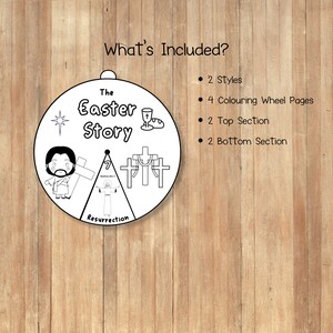 The Easter Story Coloring Wheel, Bible Activity, Kids Church Activities ...