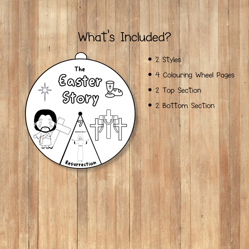 The Easter Story Coloring Wheel, Bible Activity, Kids Church Activities ...