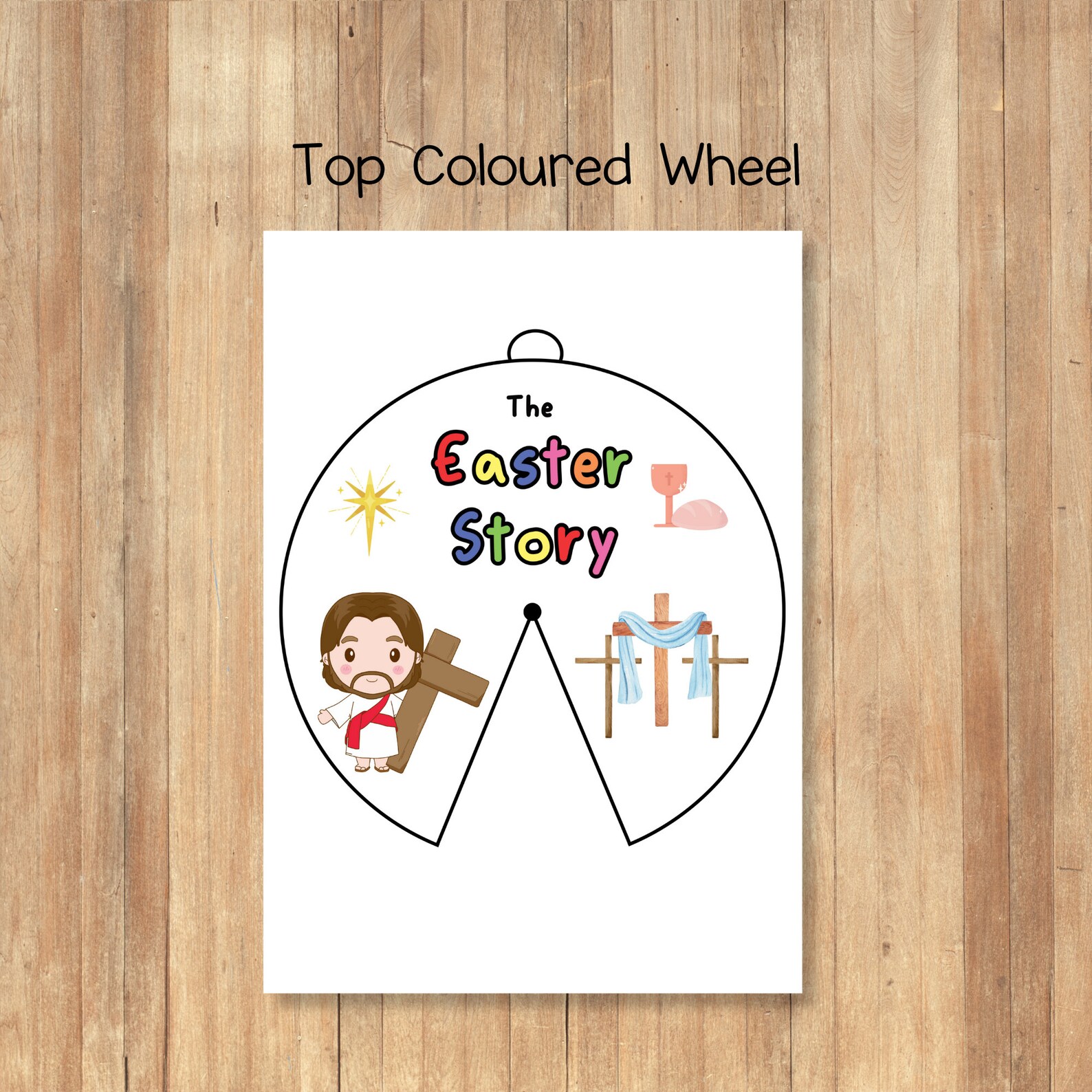 The Easter Story Coloring Wheel, Bible Activity, Kids Church Activities ...
