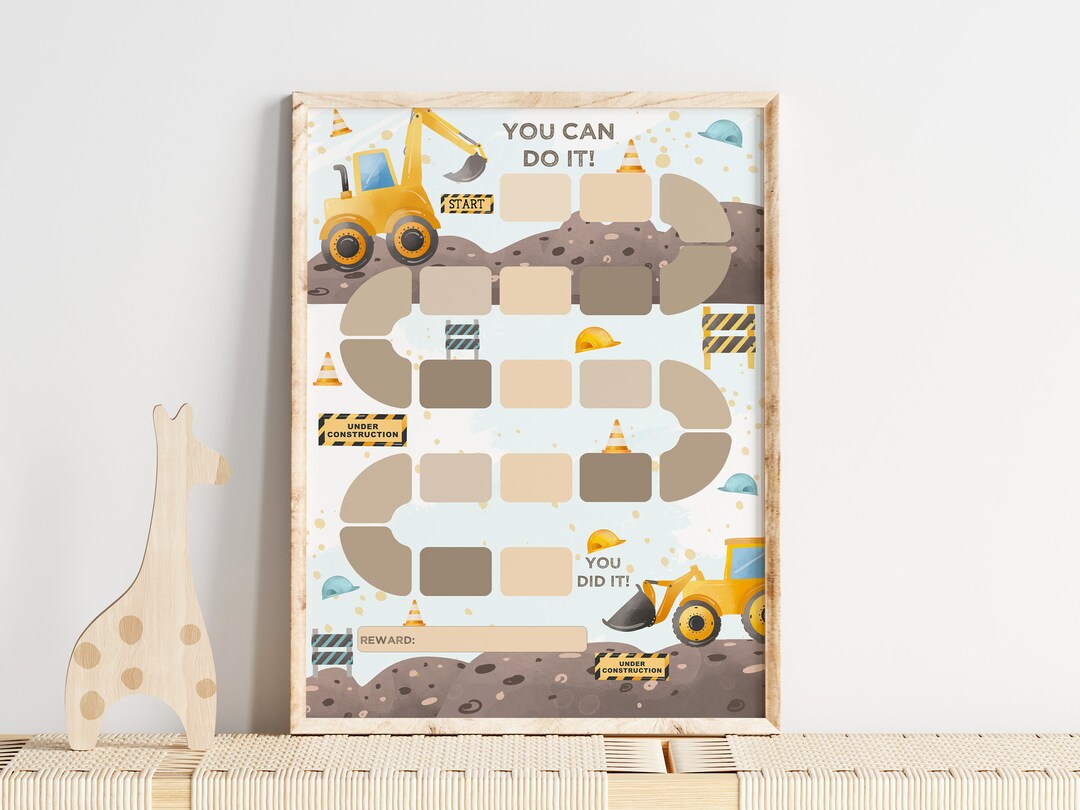 Construction Rewards Chart Behaviour Chart Children Sticker - Etsy