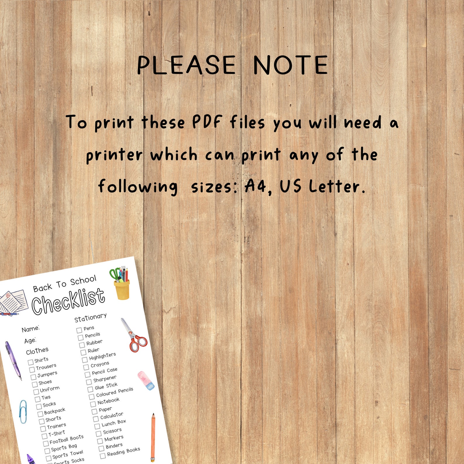 Printable Back to School Checklist, First and Last Day of School ...