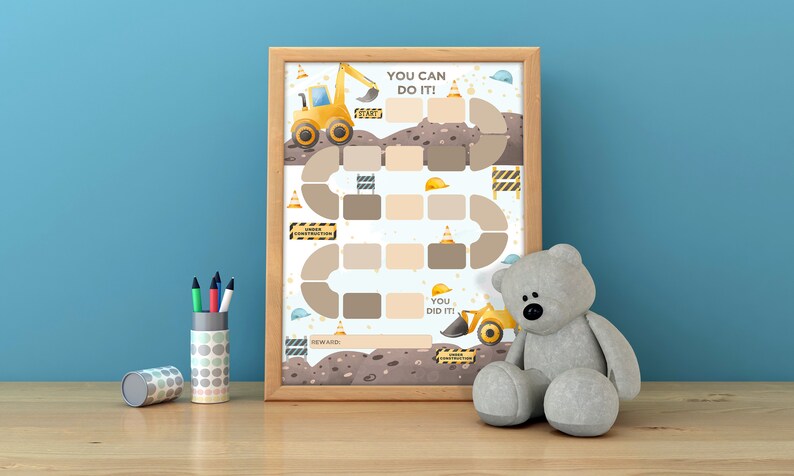 Construction Rewards Chart, Behaviour Chart, Children Sticker Sheet ...