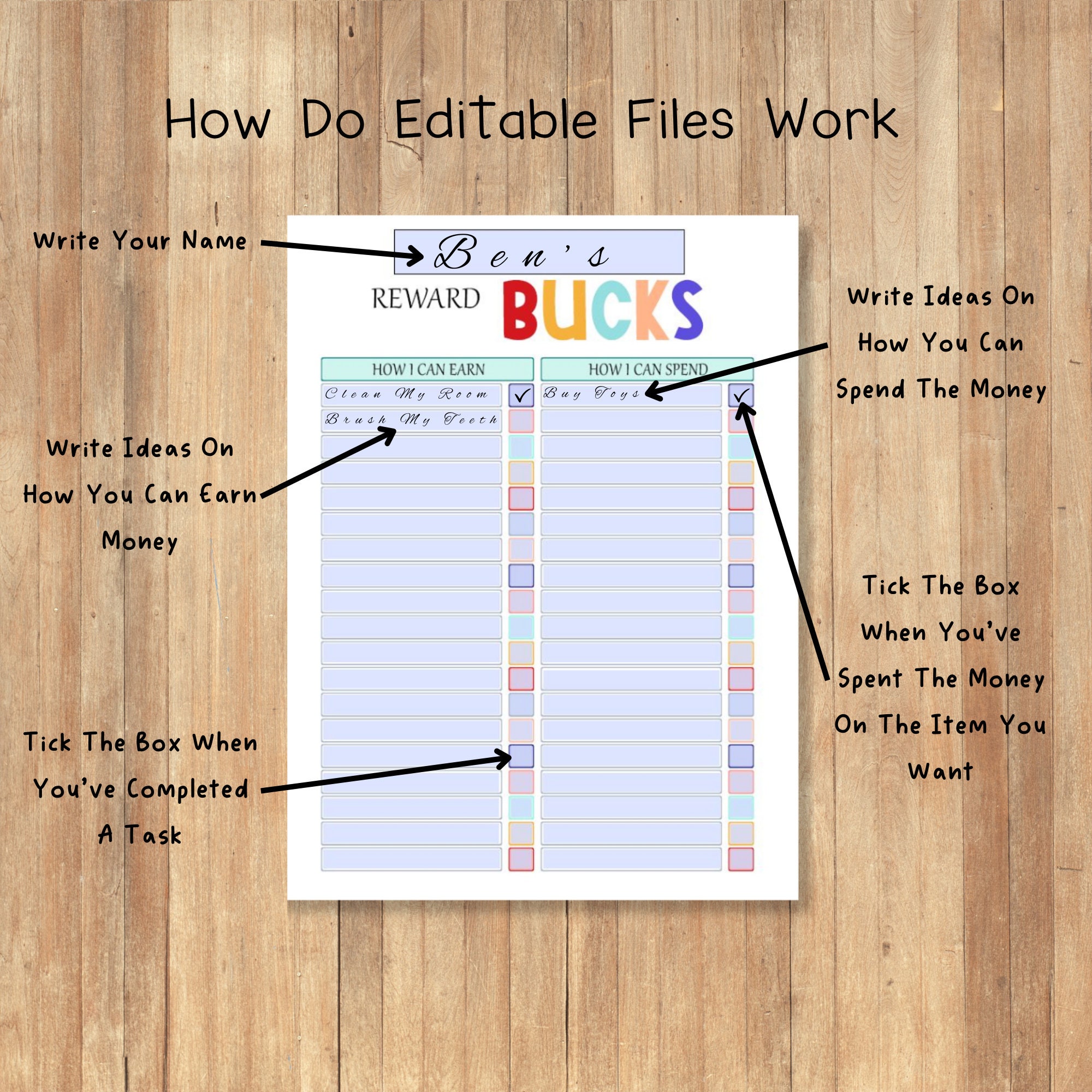 Printable Reward Mum Bucks Chart, Editable, Saving Chart, Behaviour ...