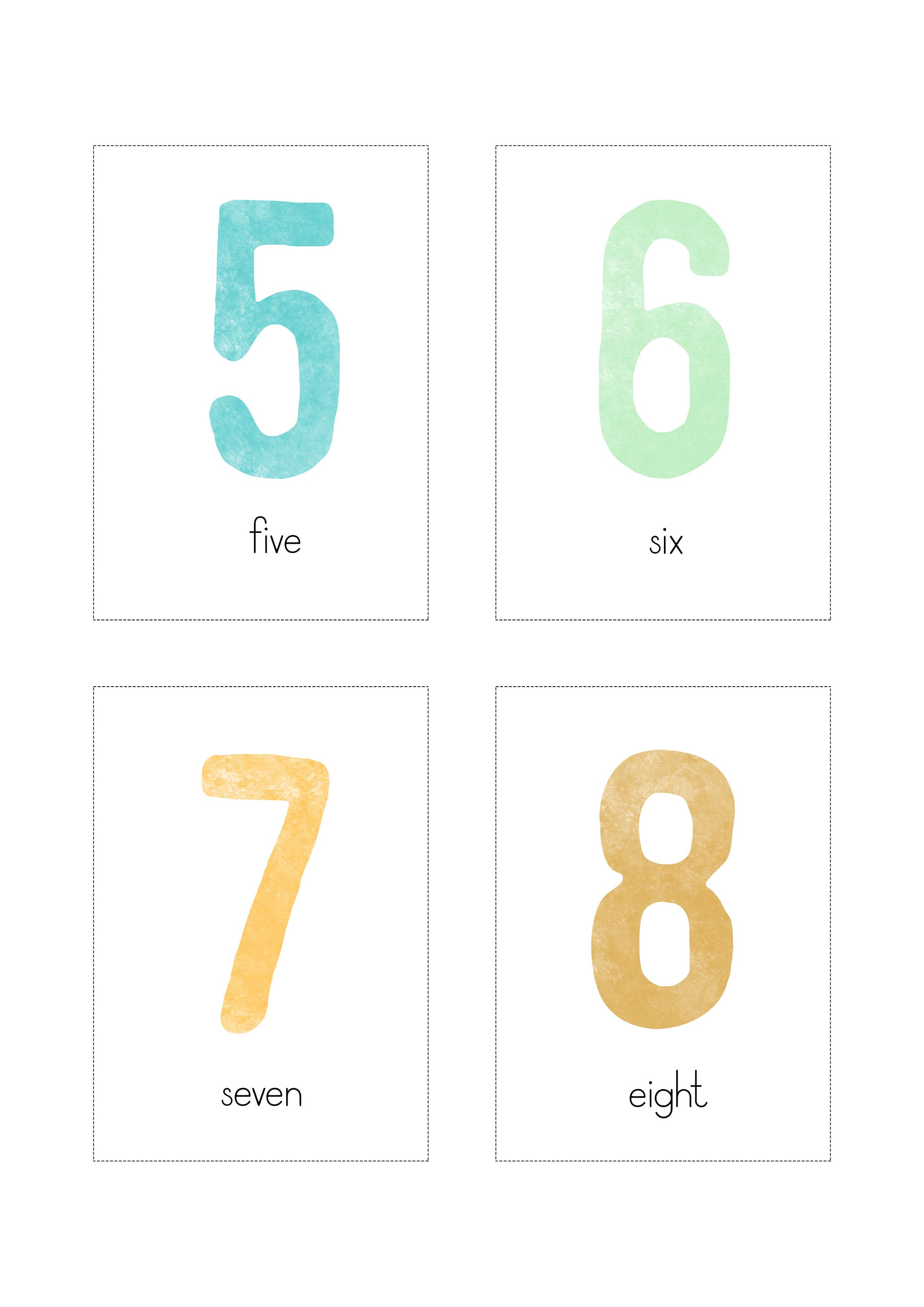 Printable Numbers Flashcards, Kids Flashcards, Kids Maths Flashcards ...