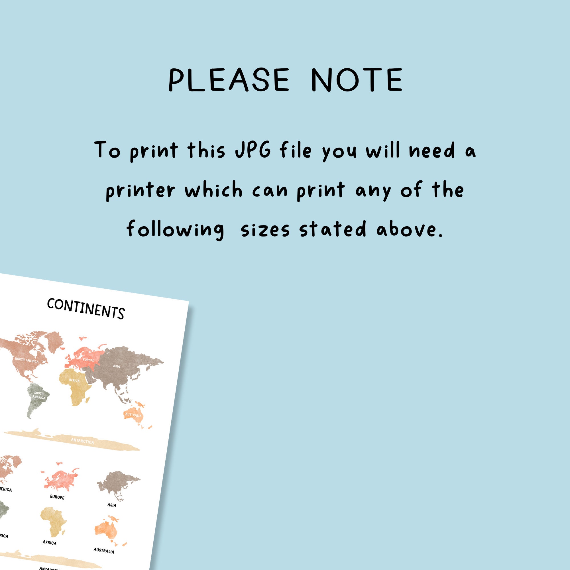 Continents Educational Poster Kids Map Print Kids - Etsy