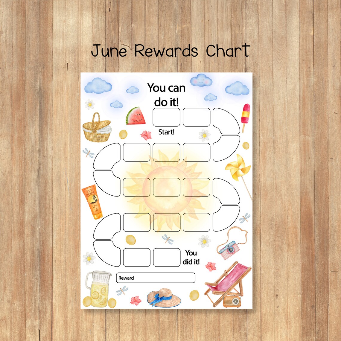 2024 June Printable Calendars, Printable Kids Calendar Pack, Watercolor ...