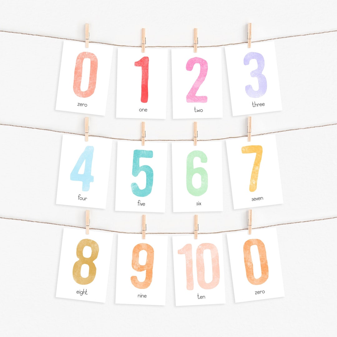 Printable Numbers Flashcards, Kids Flashcards, Kids Maths Flashcards ...