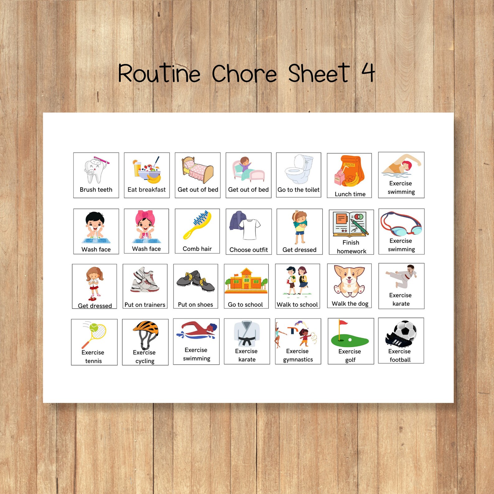 Kids Daily Routine Card, Toddler Routine Chart, Daily Kids Planner ...