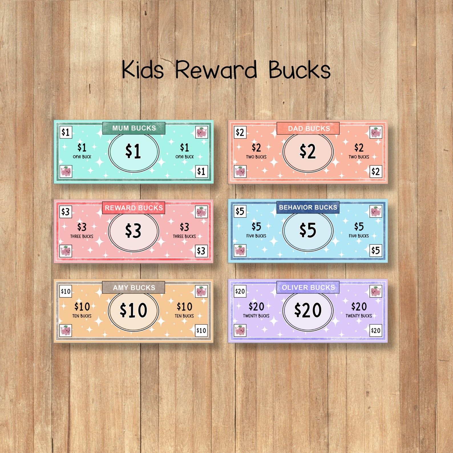 Printable Reward Mom Bucks, Editable Mom Bucks, Mom Bucks, Kids Play ...