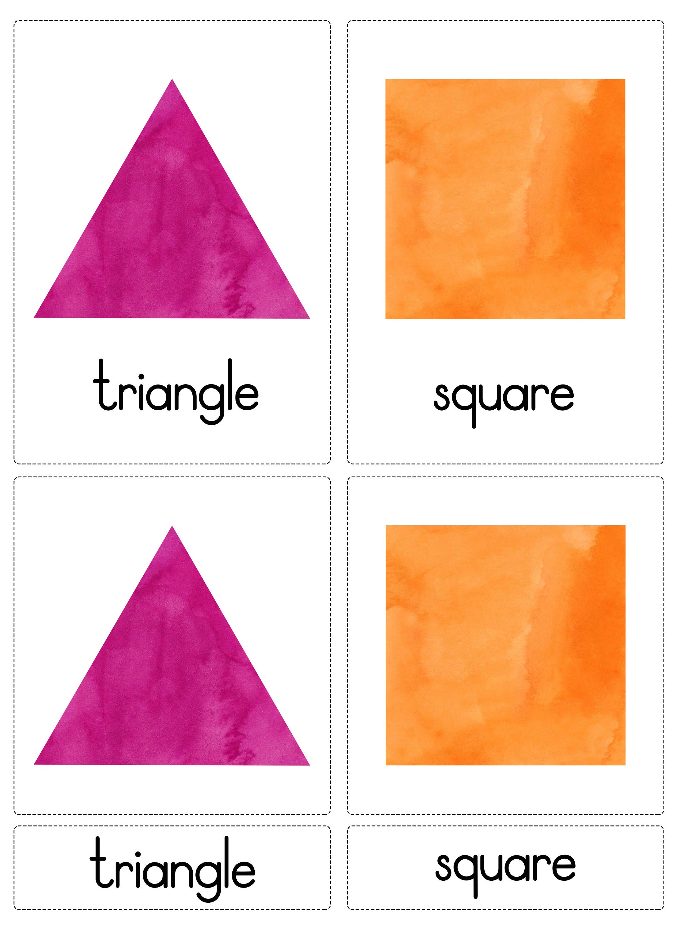 Printable Shapes Flashcards, Kids Flashcards, Kids Shapes Flashcards ...
