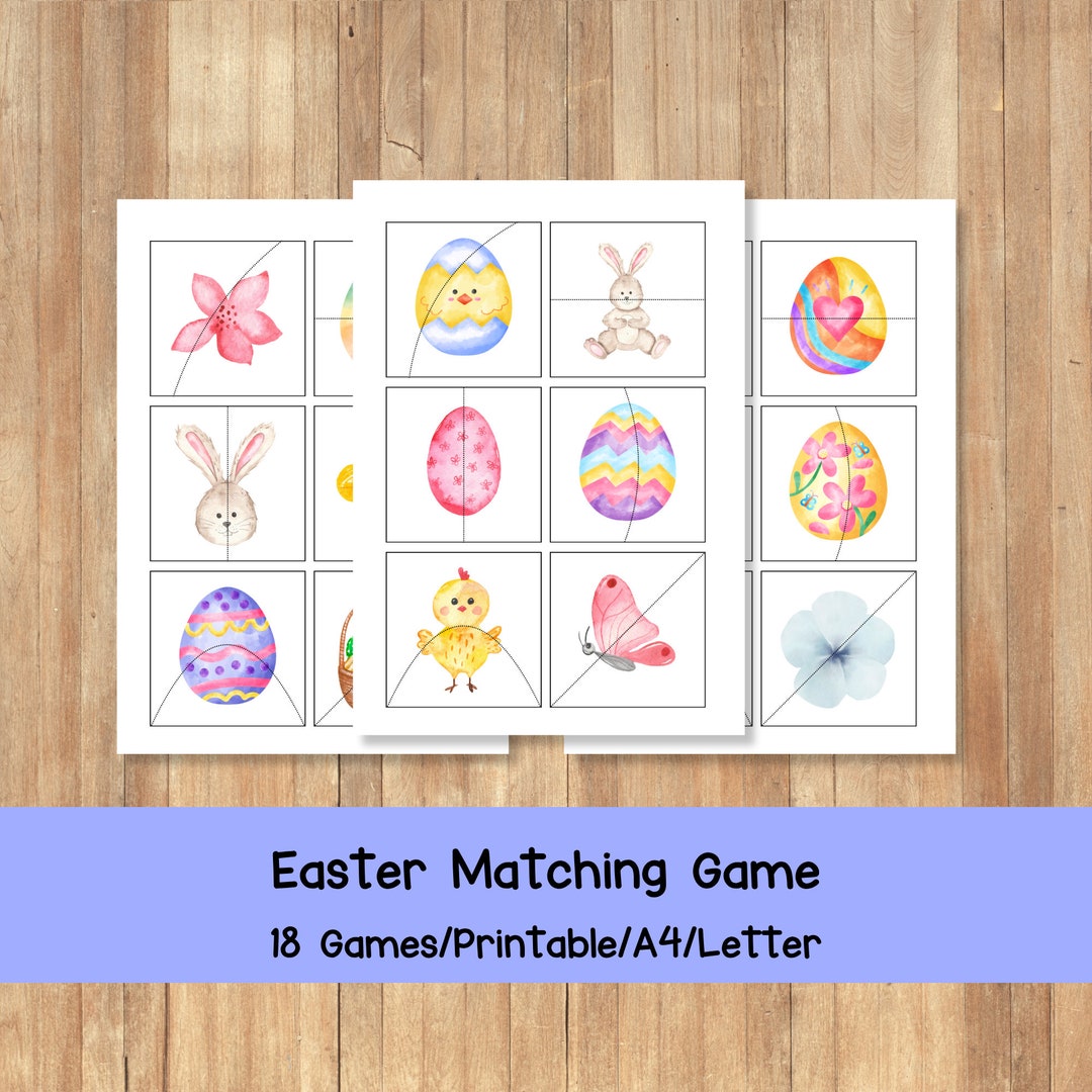 Printable Easter Matching Game, Kids Easter Activity, Toddler Learning ...