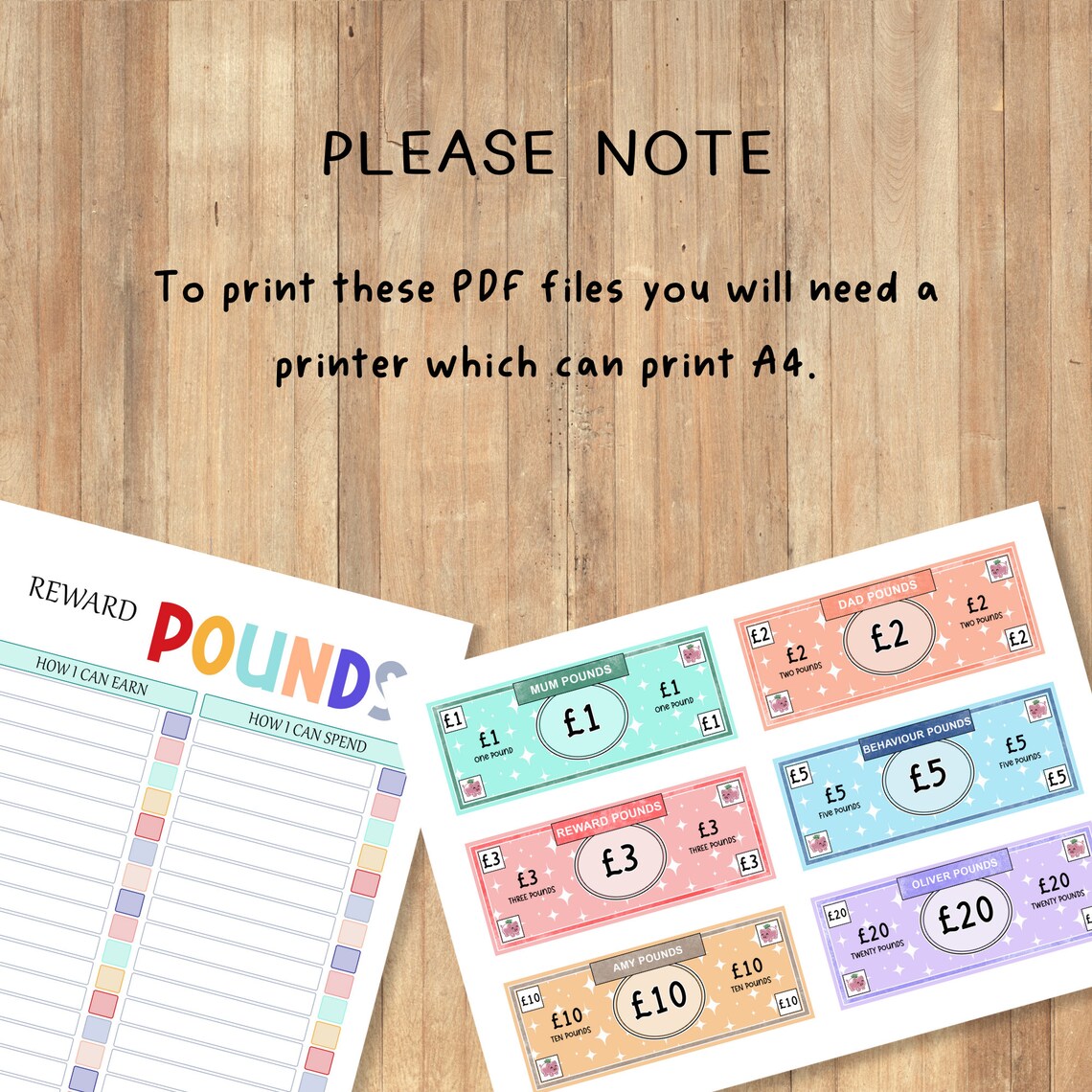 Printable Reward Mum Pounds Chart Editable Mum Pounds Mom - Etsy