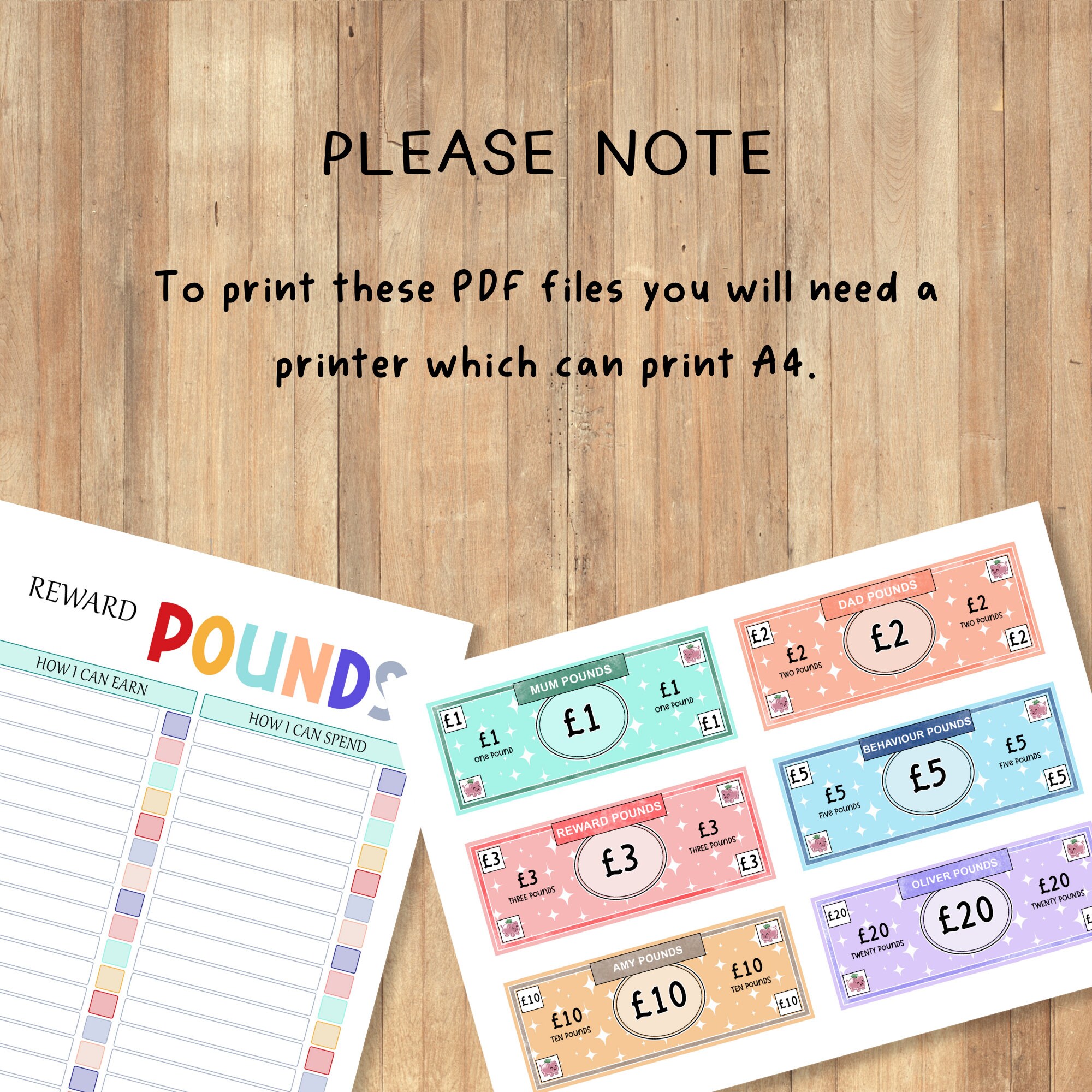 Printable Reward Mum Pounds Chart Editable Mum Pounds Mom - Etsy