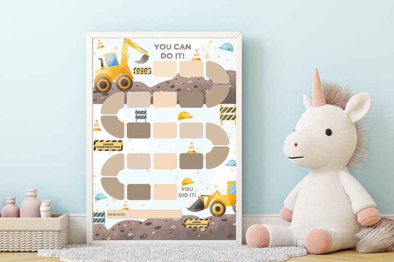 Construction Rewards Chart, Behaviour Chart, Children Sticker Sheet ...