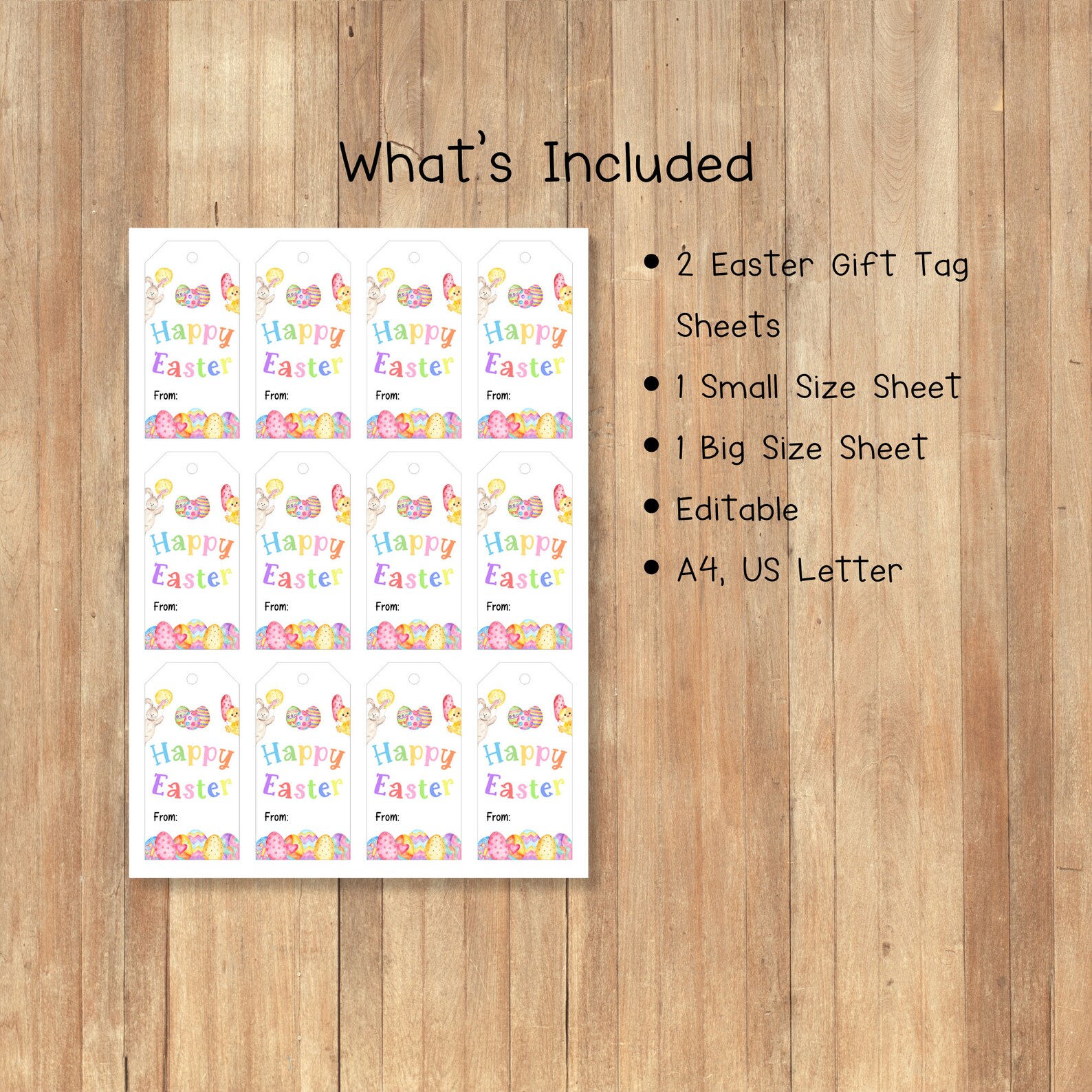 Printable Easter Gift Tags, Editable Easter Gift Tags, Kids Gift Tags ...