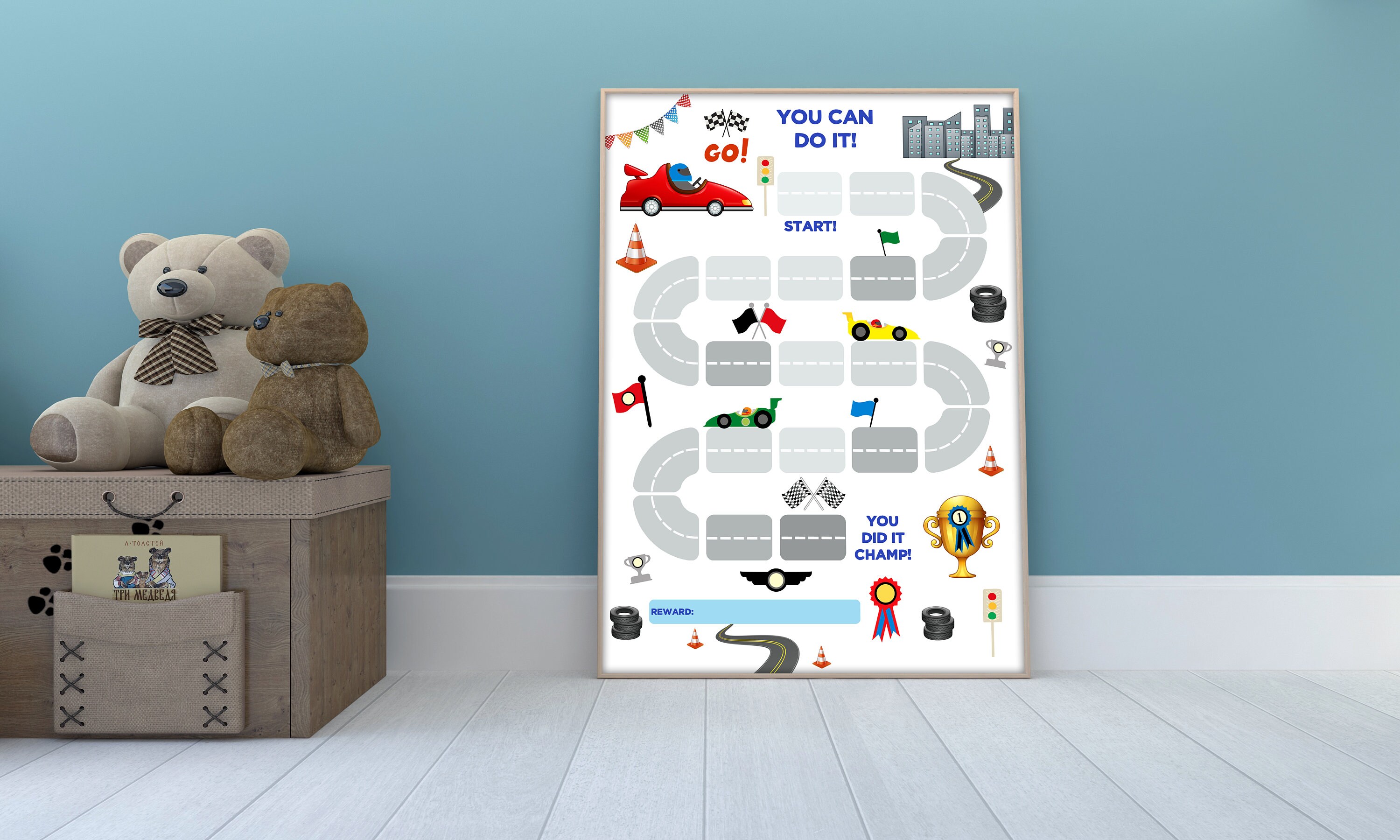 Racing Rewards Chart, Behaviour Chart, Children Sticker Sheet ...