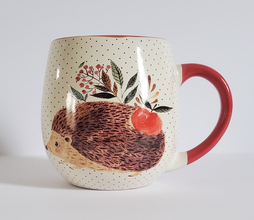 Nicole Miller Large Coffee Mug/tea Cup 16oz Hedgehog & Polka Dots - Etsy