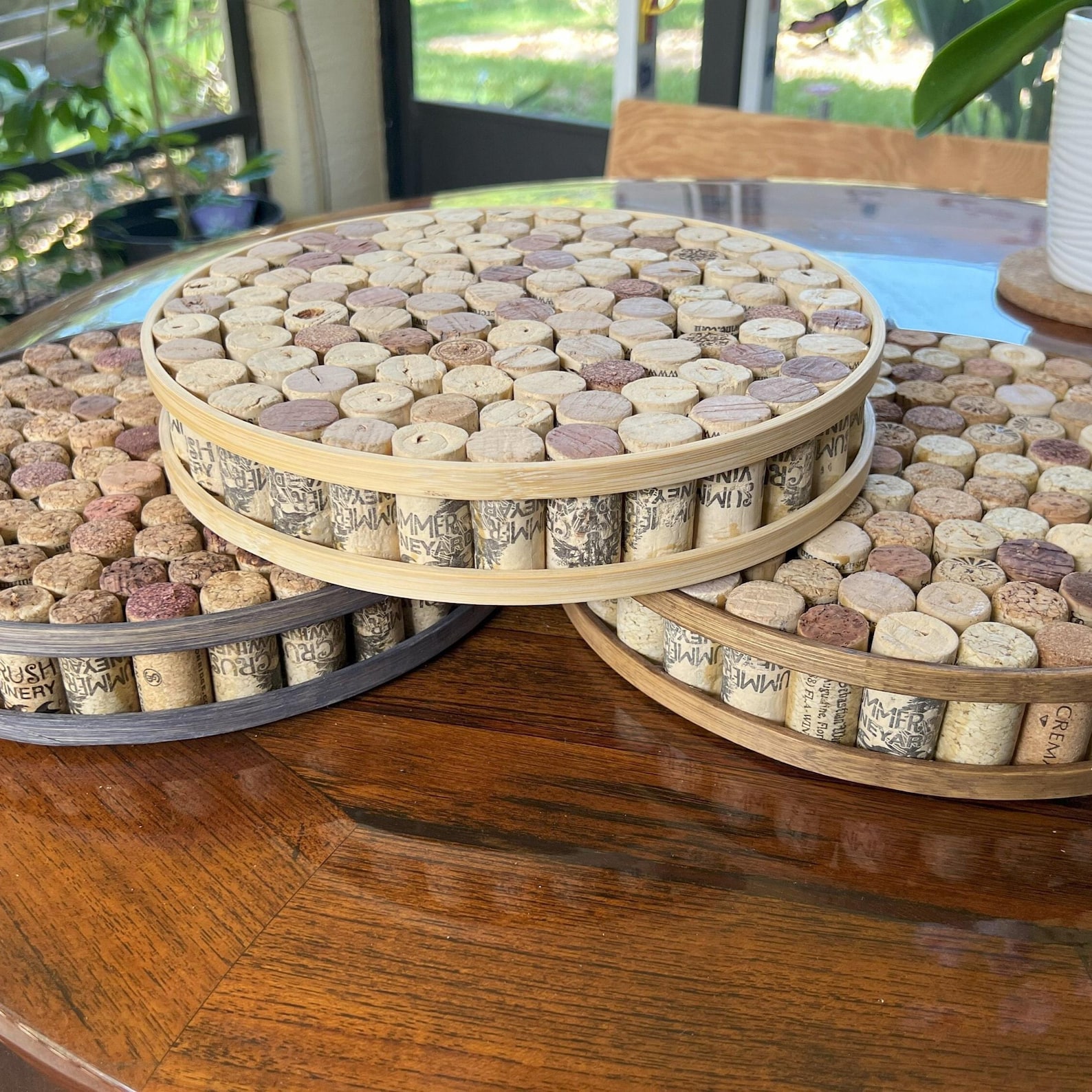 Trivet: Upcycled Wine Cork Trivets, Cork Hot Pad, Plant Tray - Etsy