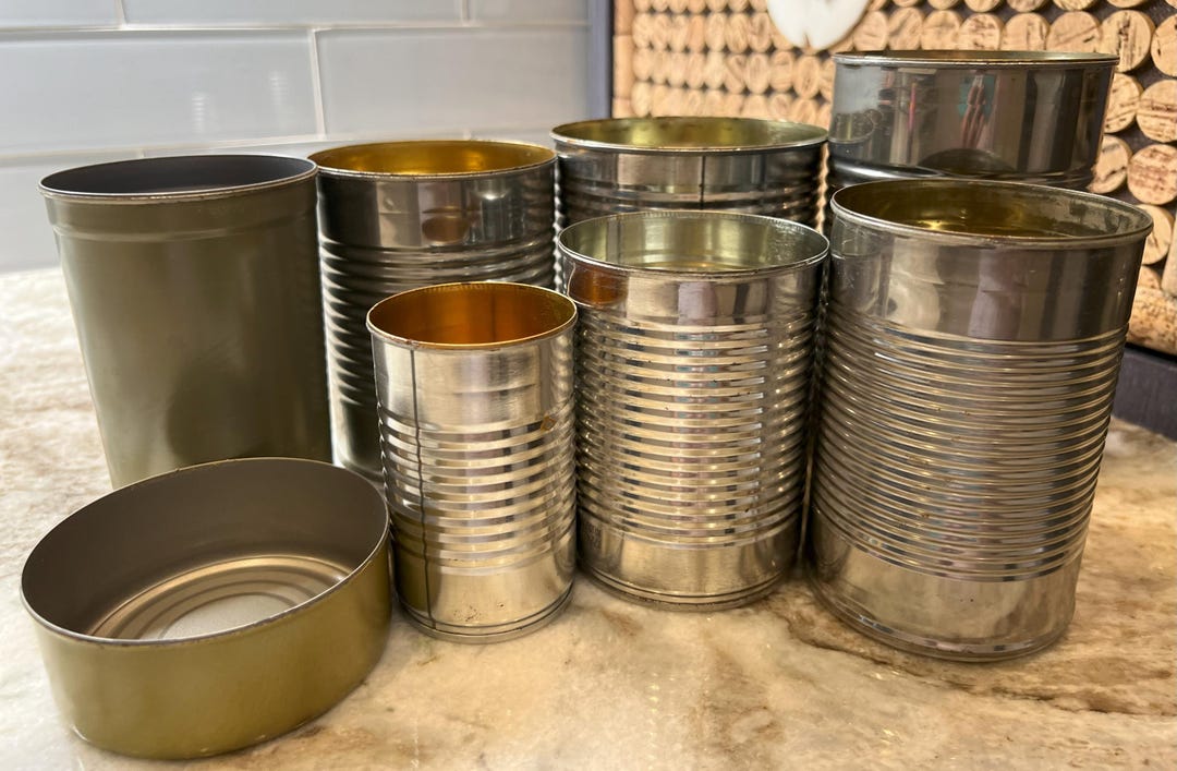 Tin Can, Clean Metal Cans, Upcycled Metal Cans, Large Tin Cans, Clean ...