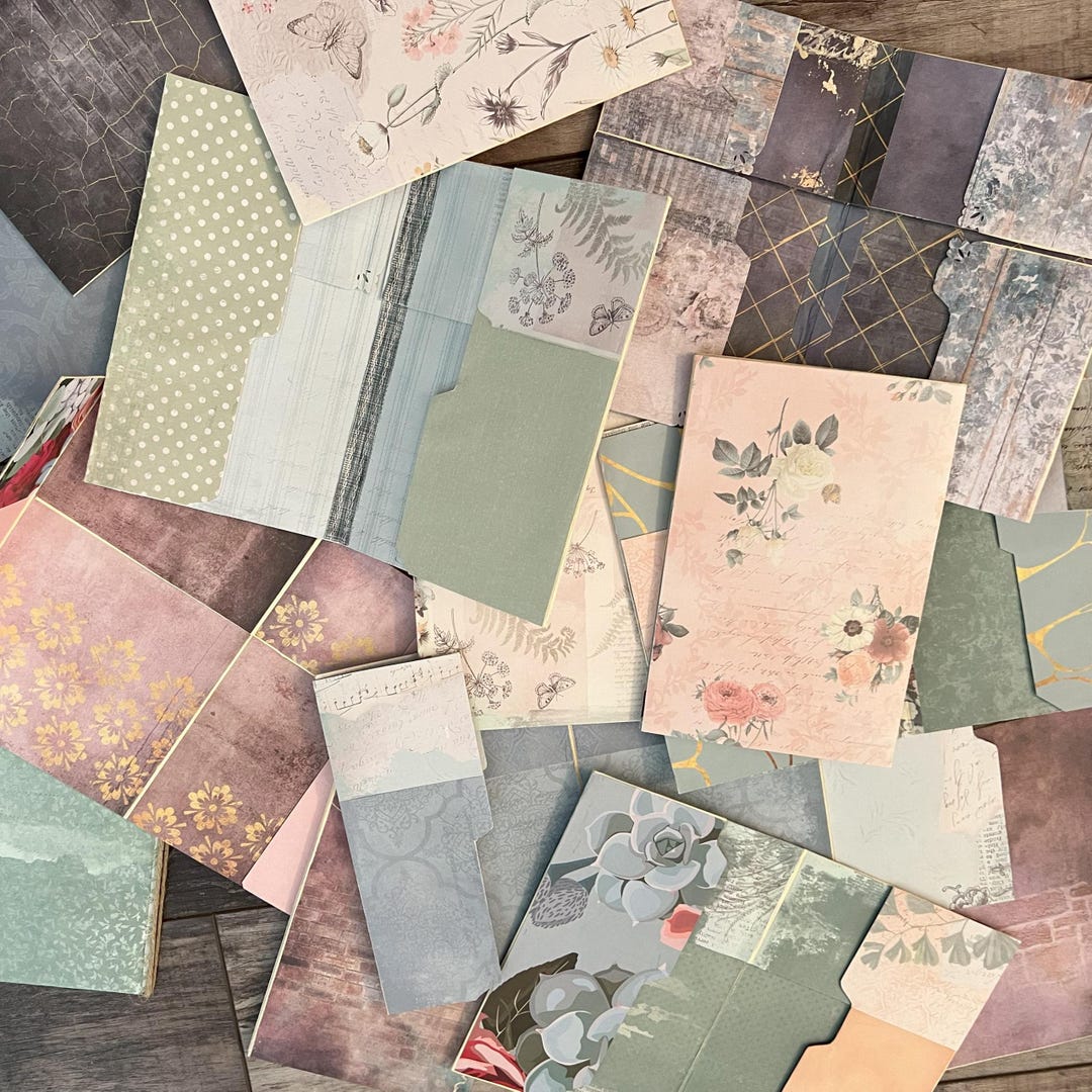 Handmade Paper Folder, Junk Journal Insert Set of 6, Recycled File ...