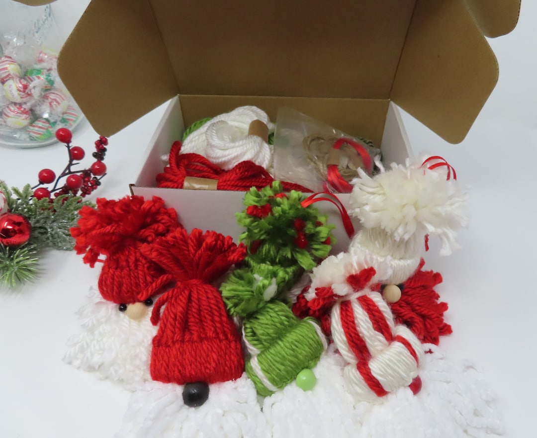 DIY Craft Kit Santa Ornaments, Santa Ornaments Kit, Kit Gnome Santa ...