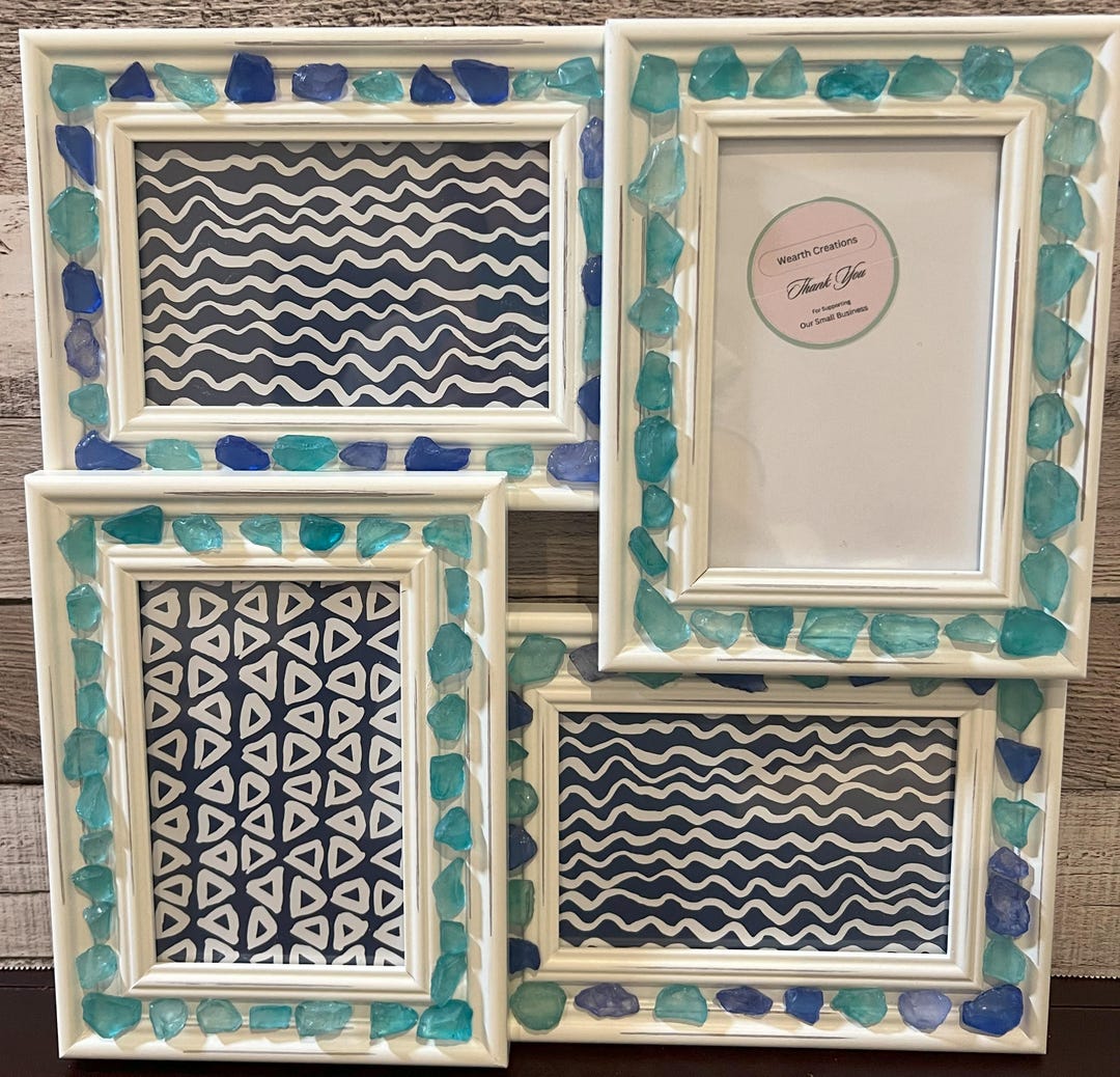 Sea Glass Picture Frame: White Distressed Nautical Multi-frame (4x6) - Etsy