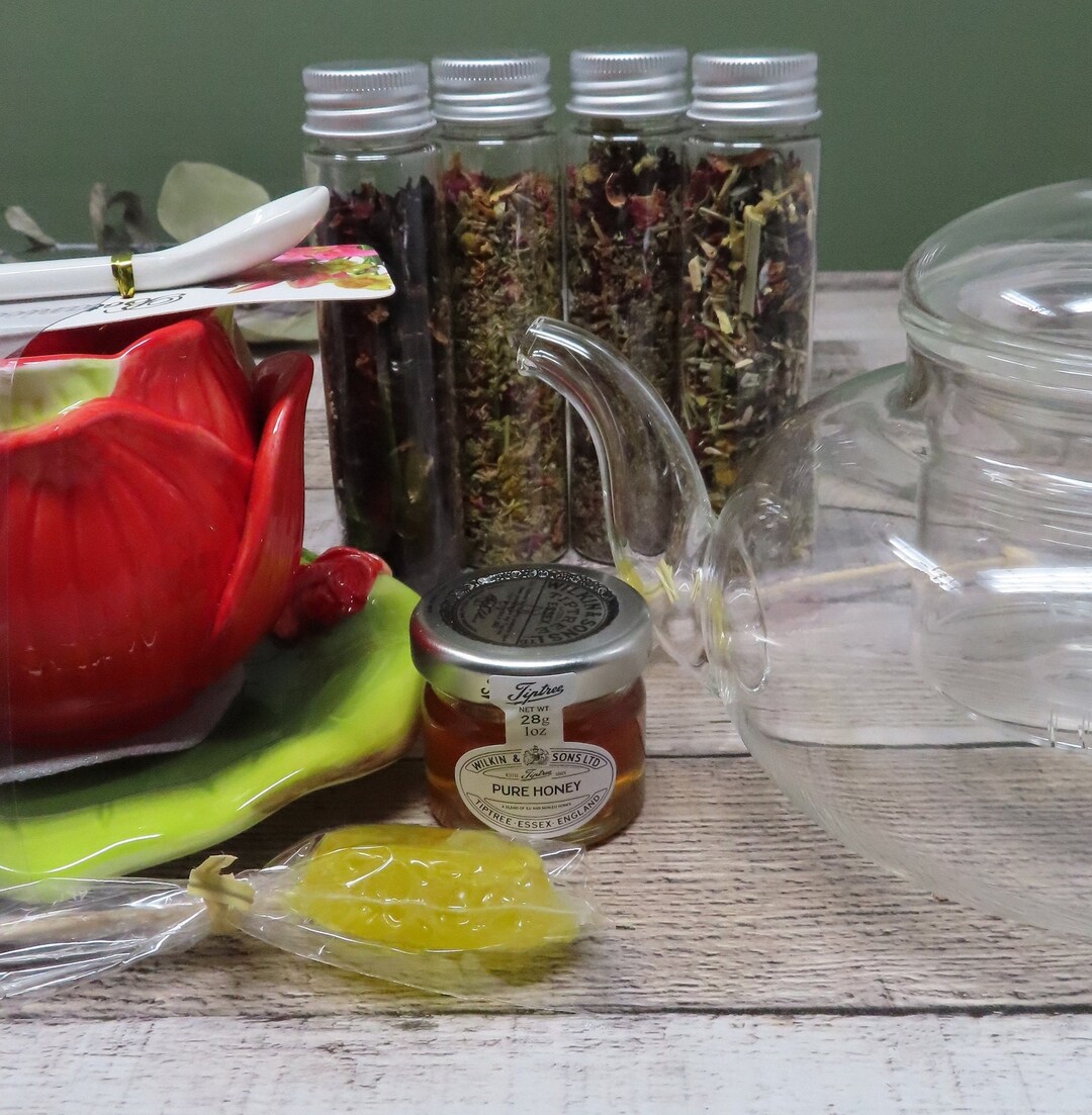 Tea Pot Gift Set Cute Teacup Herbal Tea Blends 4 Samples - Etsy