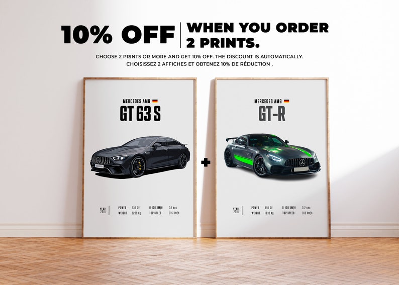 Car Poster Mercedes AMG GT63S Car Poster Print, Classic Car Wall Art ...