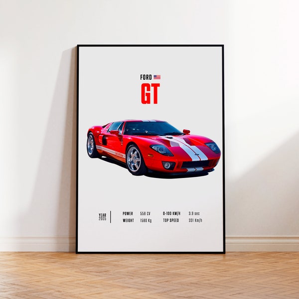 Ford Gt Car Poster - Etsy