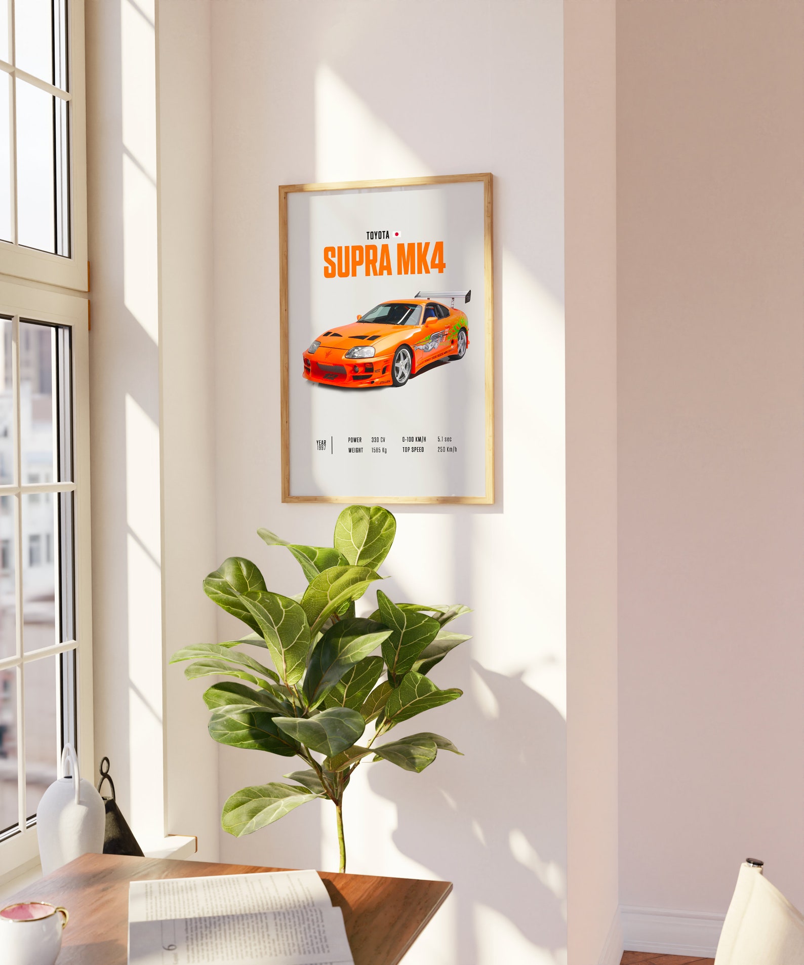 Car Poster Toyota Supra MK4, Car Poster Print, Classic Car Wall Art ...