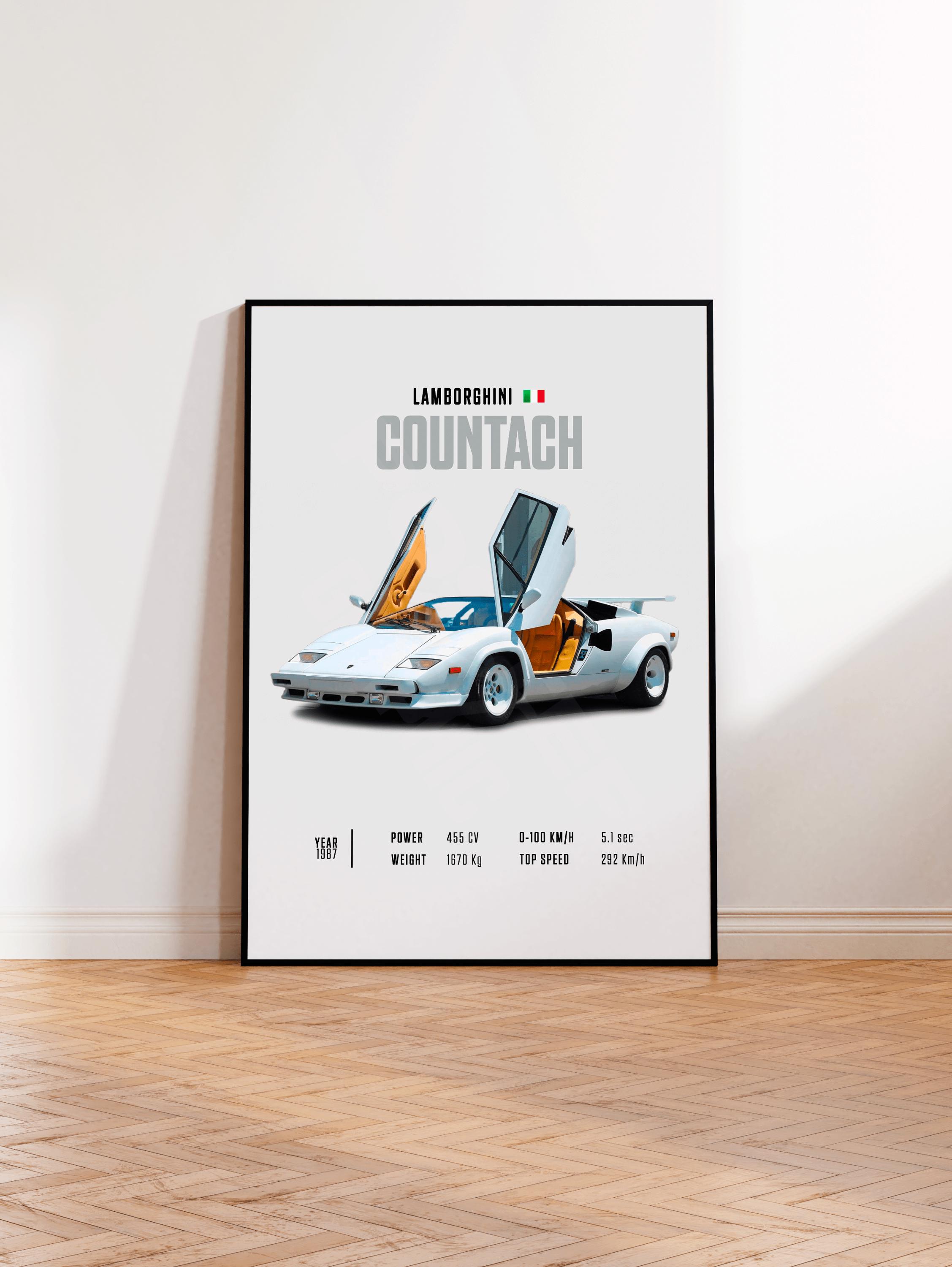Car Poster Lamborghini Countach, Car Poster Print, Classic Car Wall Art ...