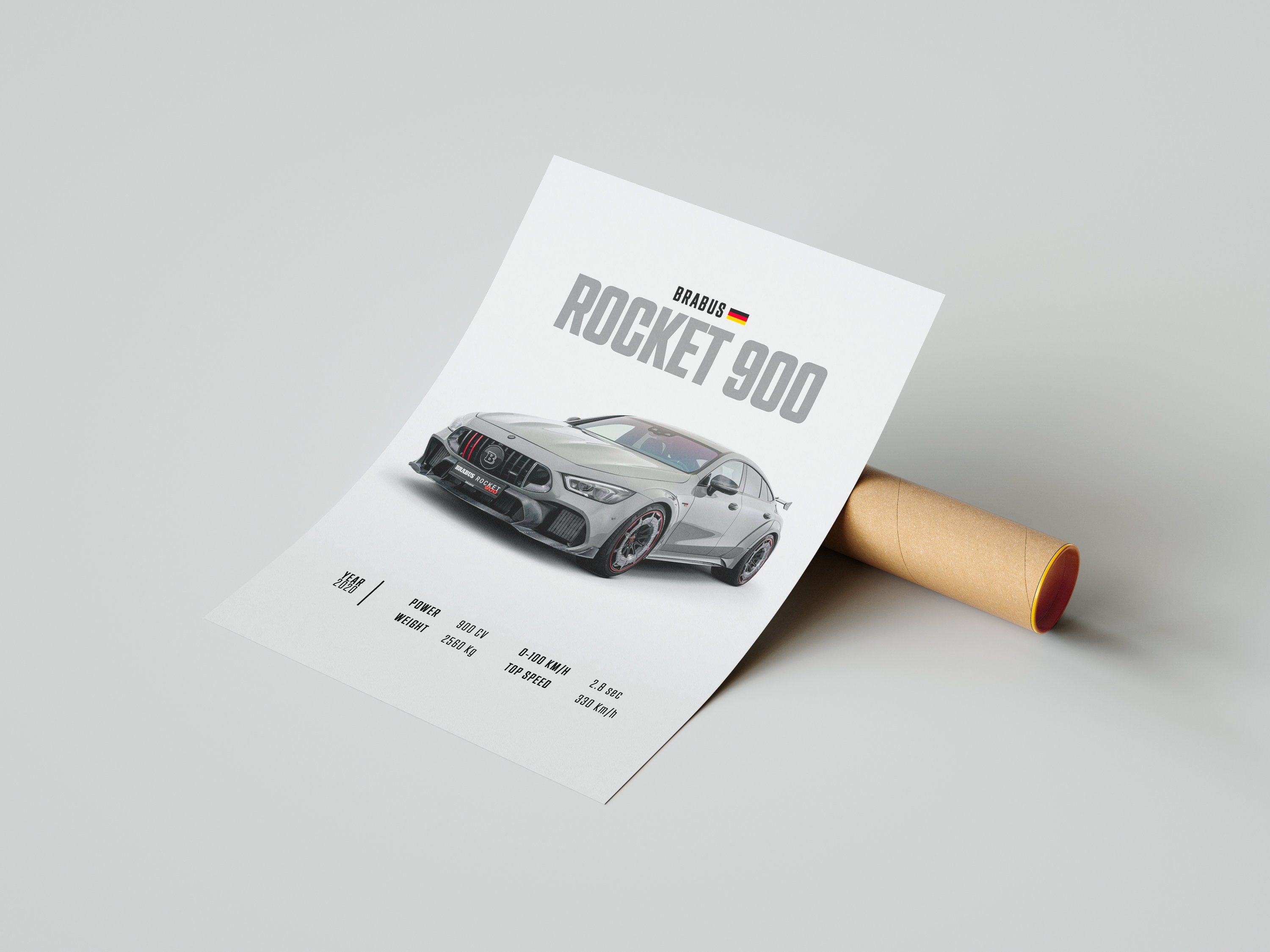 Car Poster Brabus Rocket 900, Car Poster Print, Classic Car Wall Art ...