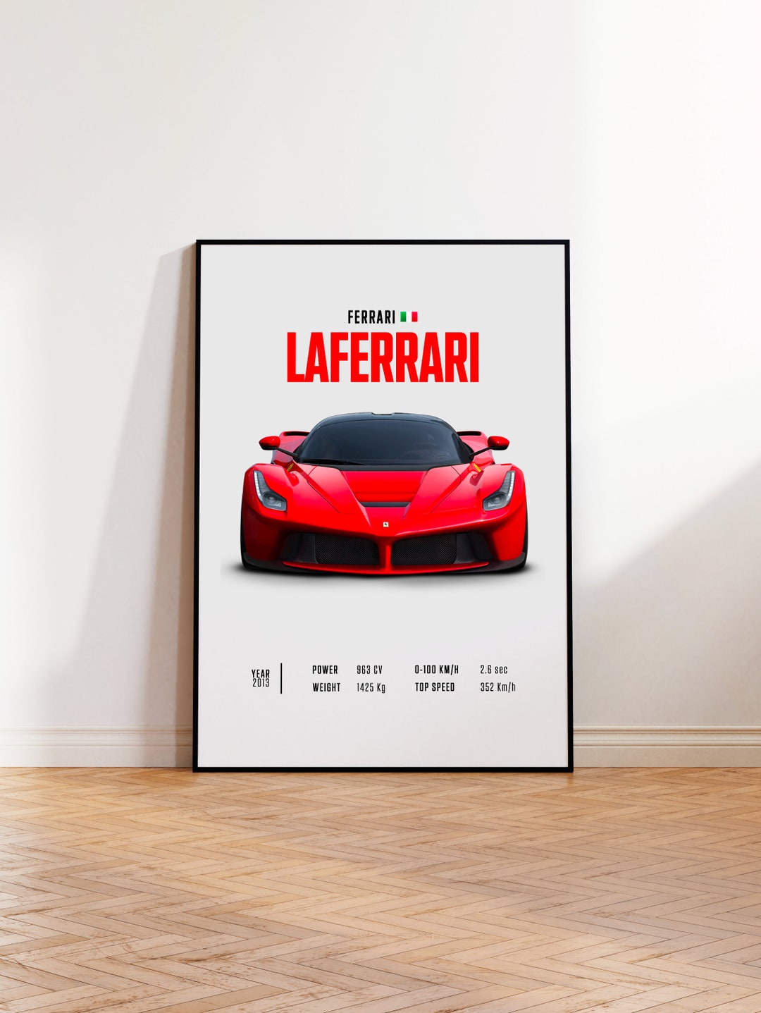 Car Poster Ferrari Laferrari, Car Poster Print, Classic Car Wall Art ...