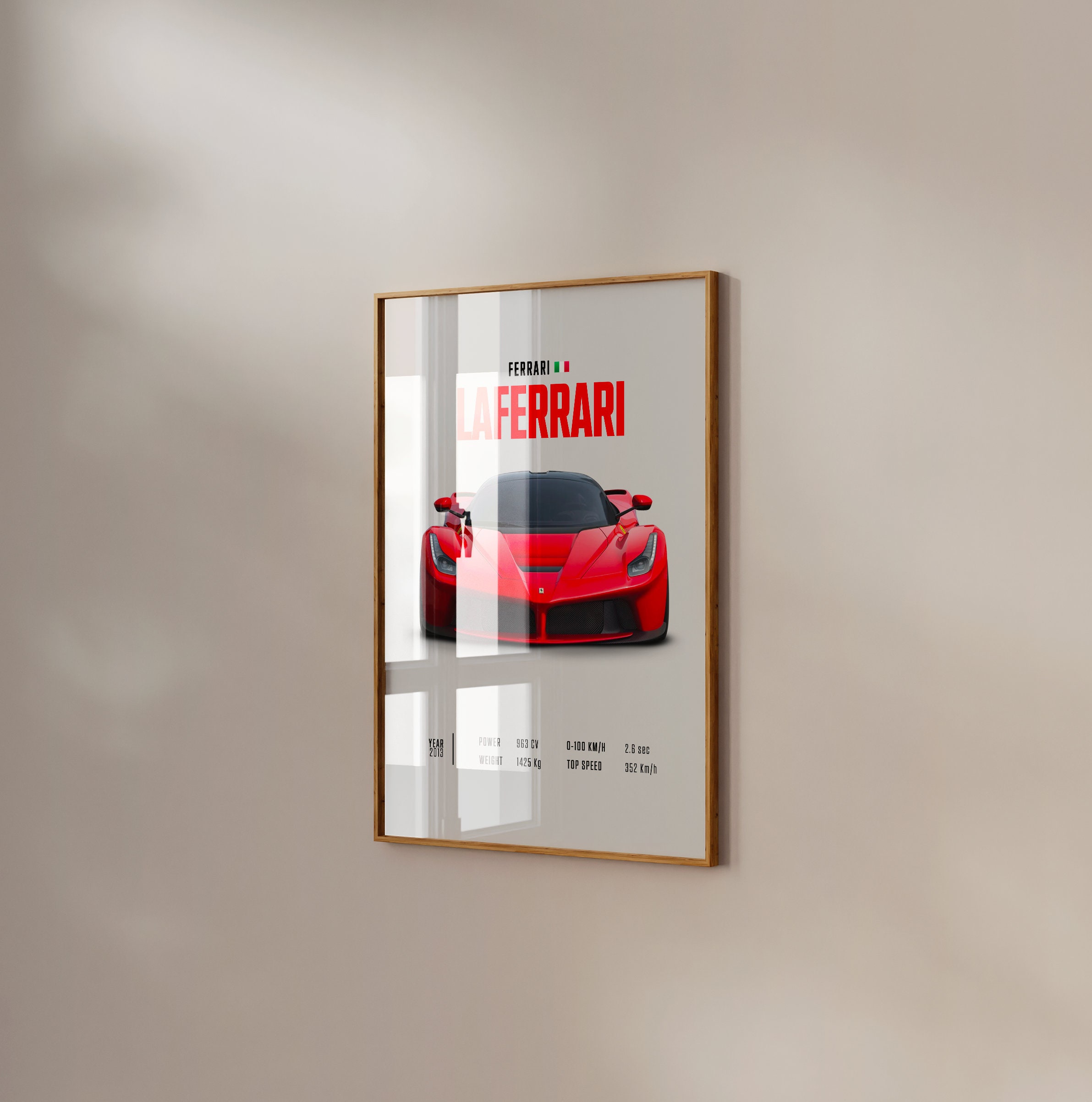 Car Poster Ferrari Laferrari, Car Poster Print, Classic Car Wall Art ...