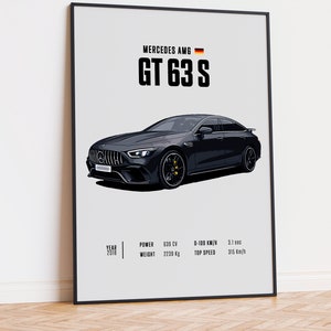 Car Poster Mercedes AMG GT63S Car Poster Print, Classic Car Wall Art ...