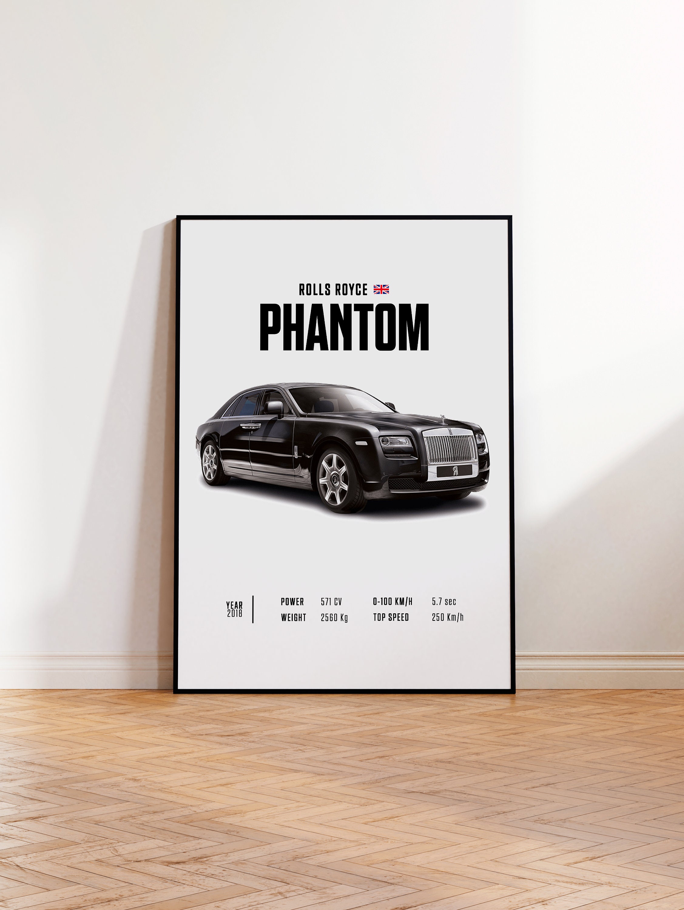 Car Poster Rolls Royce Phantom, Car Poster Print, Classic Car Wall Art ...