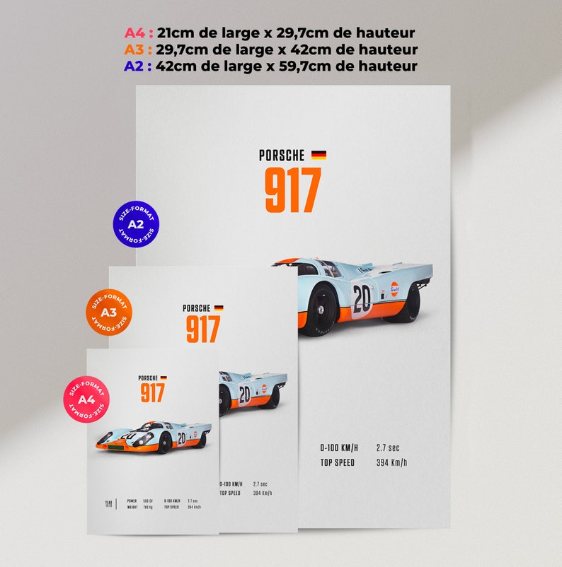 Car Poster Porsche 917, Car Poster Print, Classic Car Wall Art ...