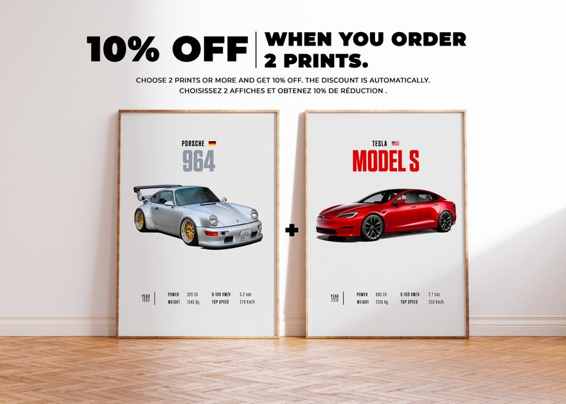Car Poster Porsche 964, Car Poster Print, Classic Car Wall Art ...