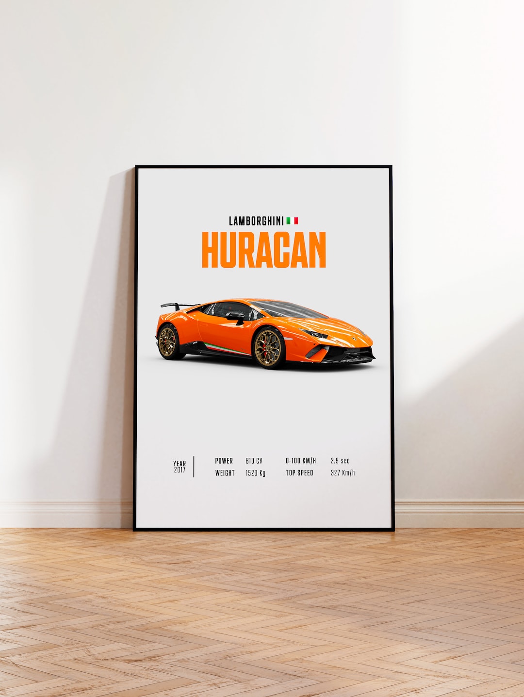 Car Poster Lamborghini Huracan, Car Poster Print, Classic Car Wall Art ...