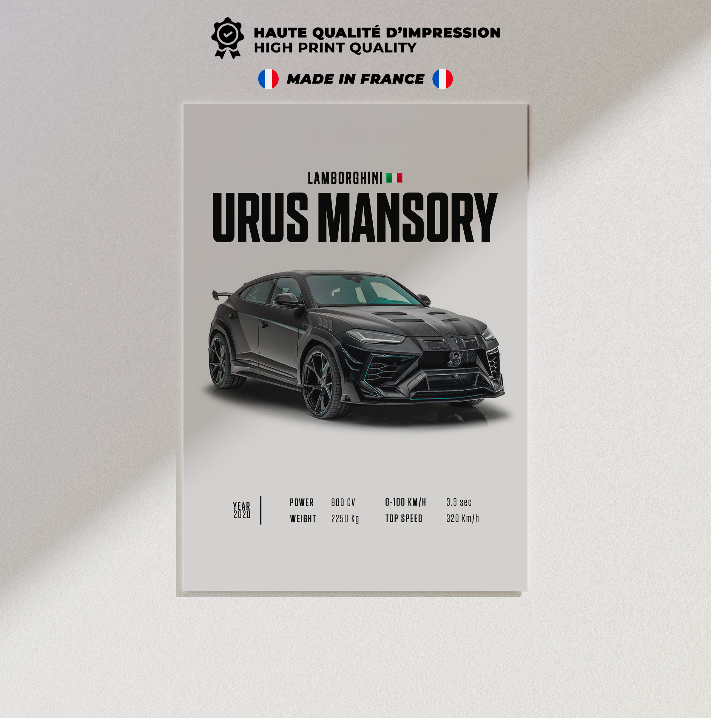 Car Poster Lamborghini Urus Mansory, Car Poster Print, Classic Car Wall ...