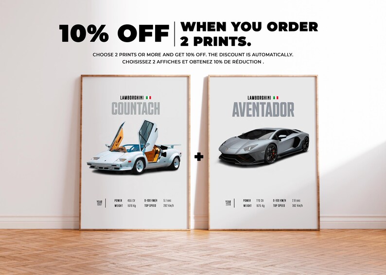 Car Poster Lamborghini Countach, Car Poster Print, Classic Car Wall Art ...