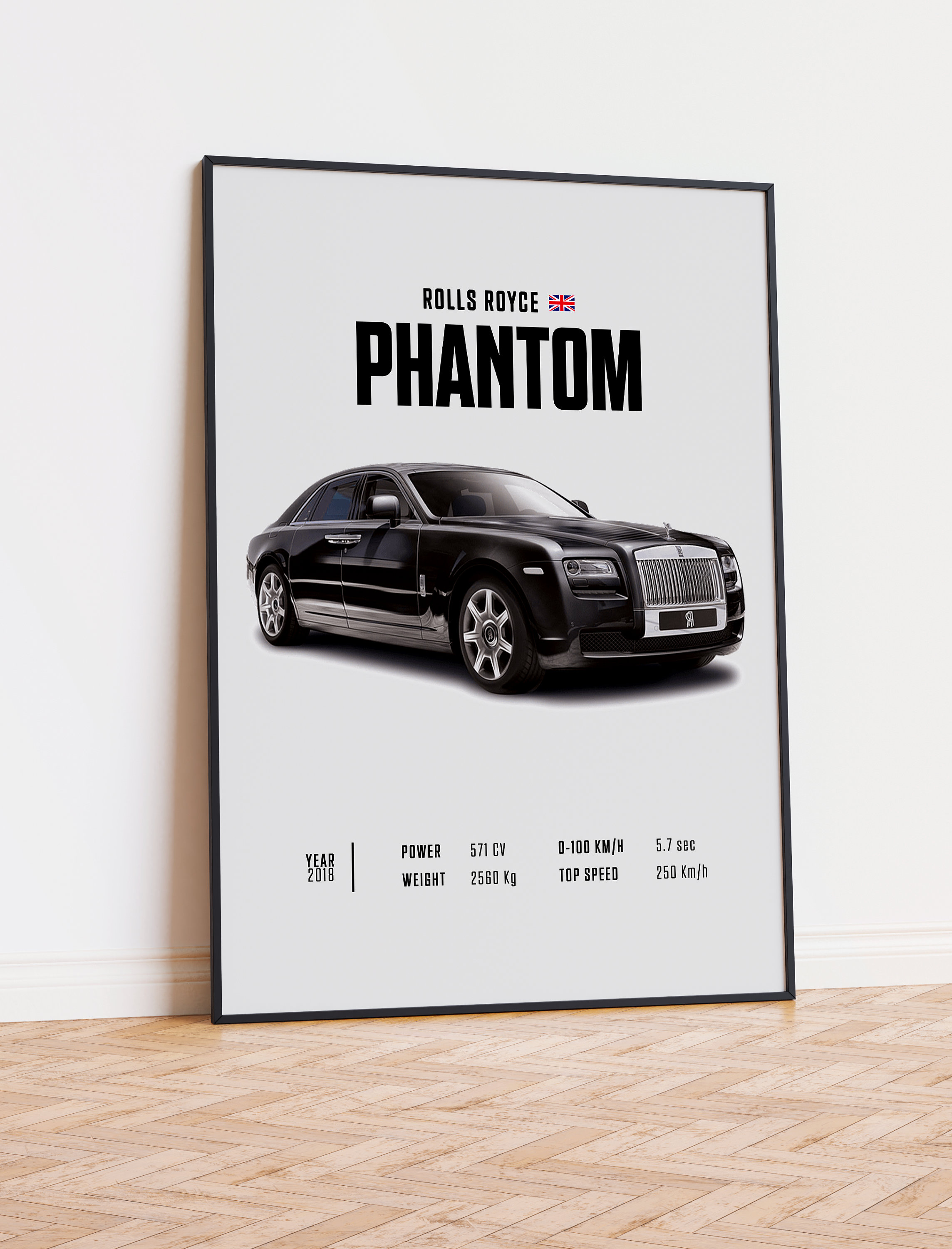 Car Poster Rolls Royce Phantom, Car Poster Print, Classic Car Wall Art ...