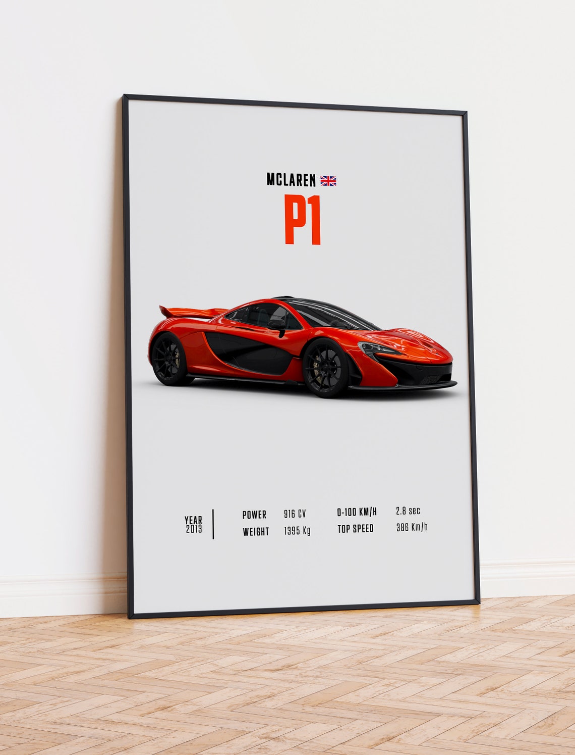 Car Poster Mclaren P1, Car Poster Print, Classic Car Wall Art ...