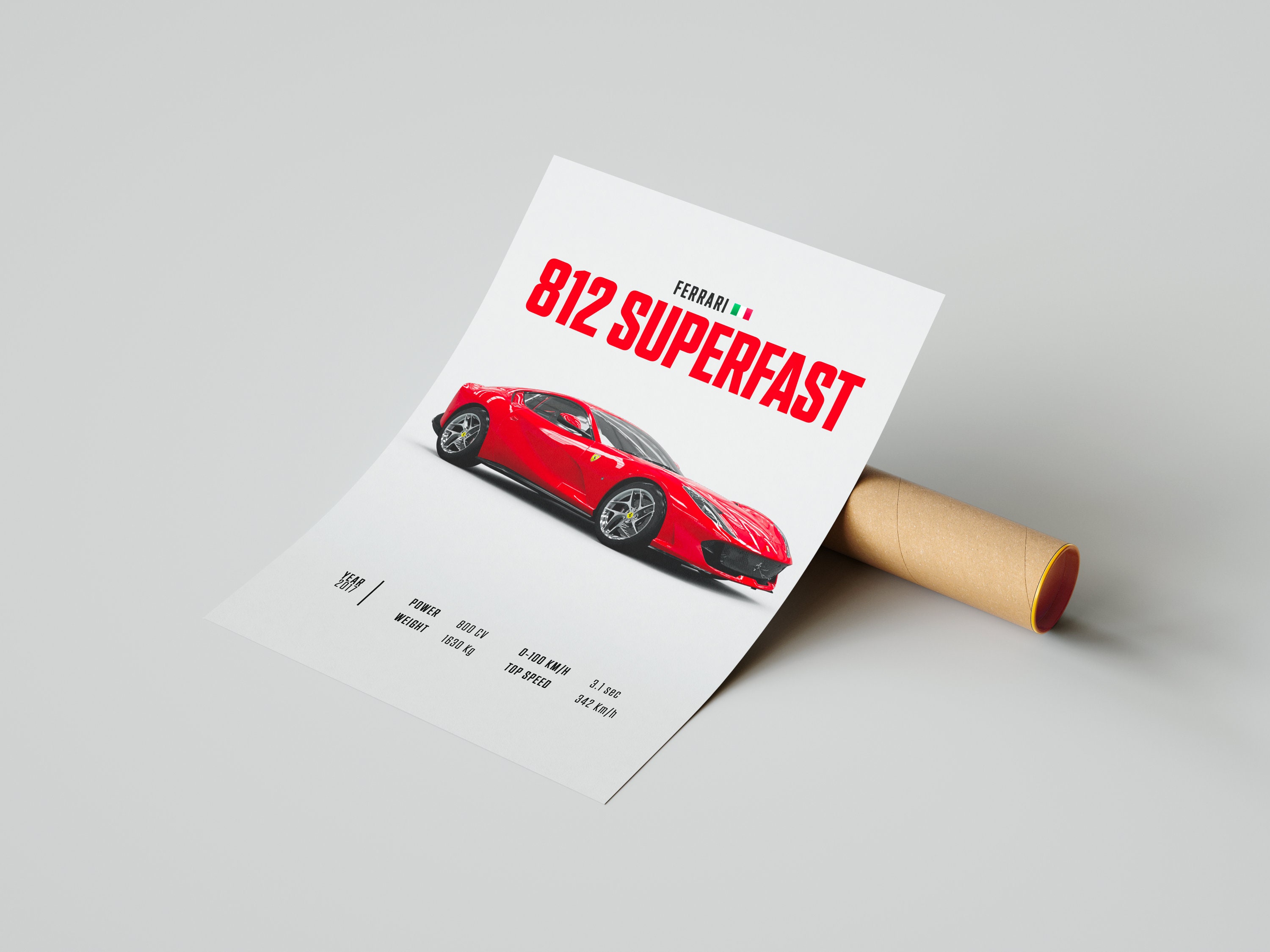 Car Poster Ferrari 812 Superfast, Car Poster Print, Classic Car Wall ...