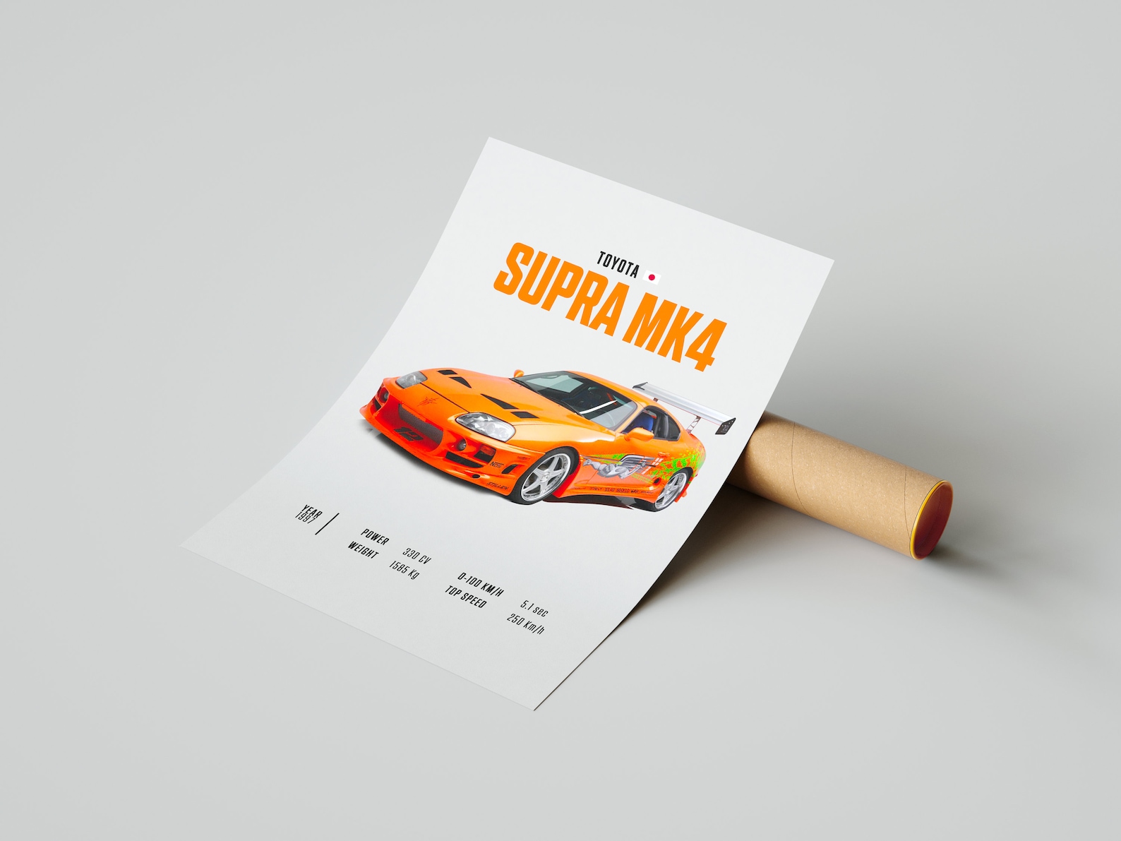 Car Poster Toyota Supra MK4, Car Poster Print, Classic Car Wall Art ...