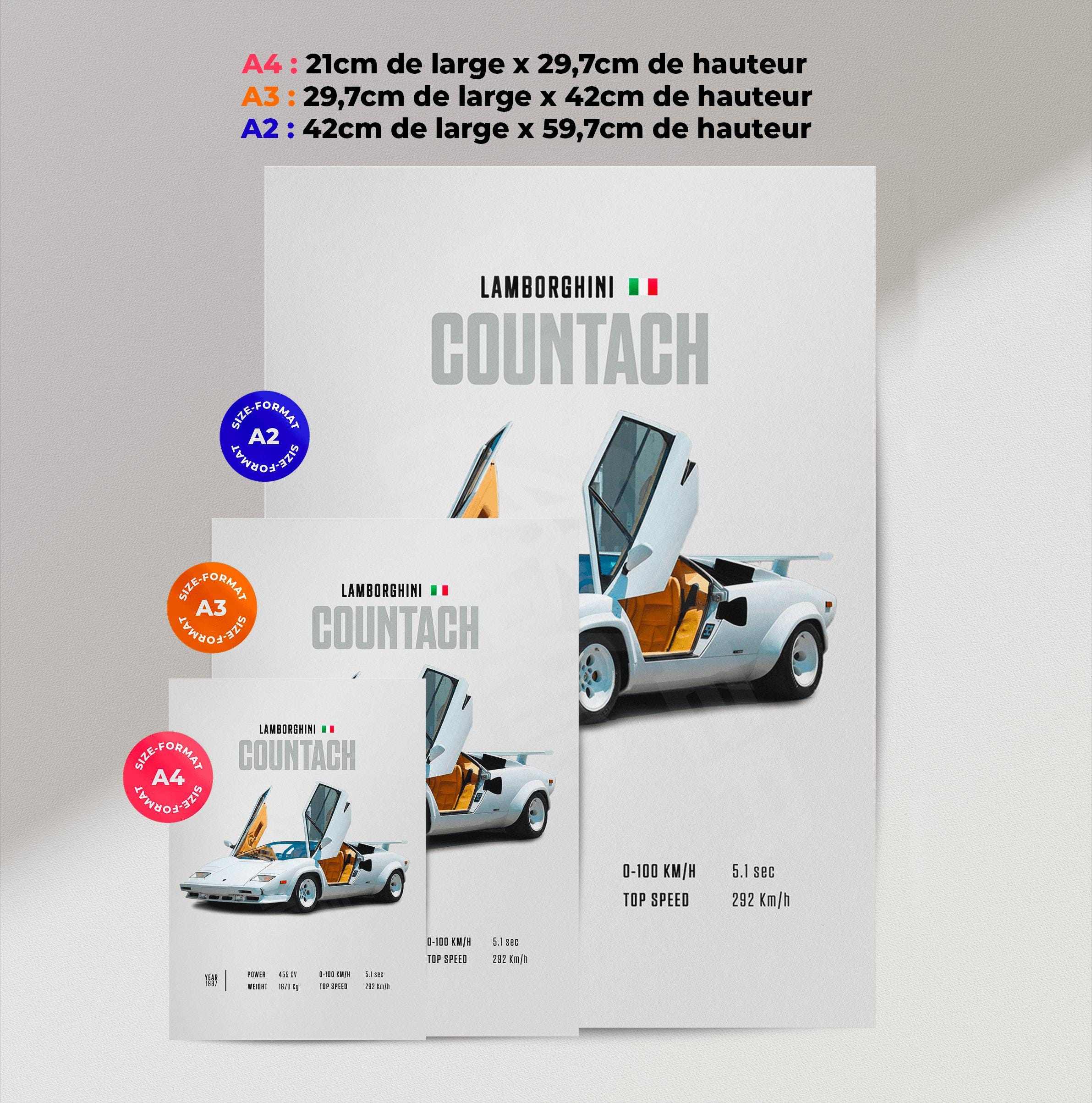 Car Poster Lamborghini Countach, Car Poster Print, Classic Car Wall Art ...