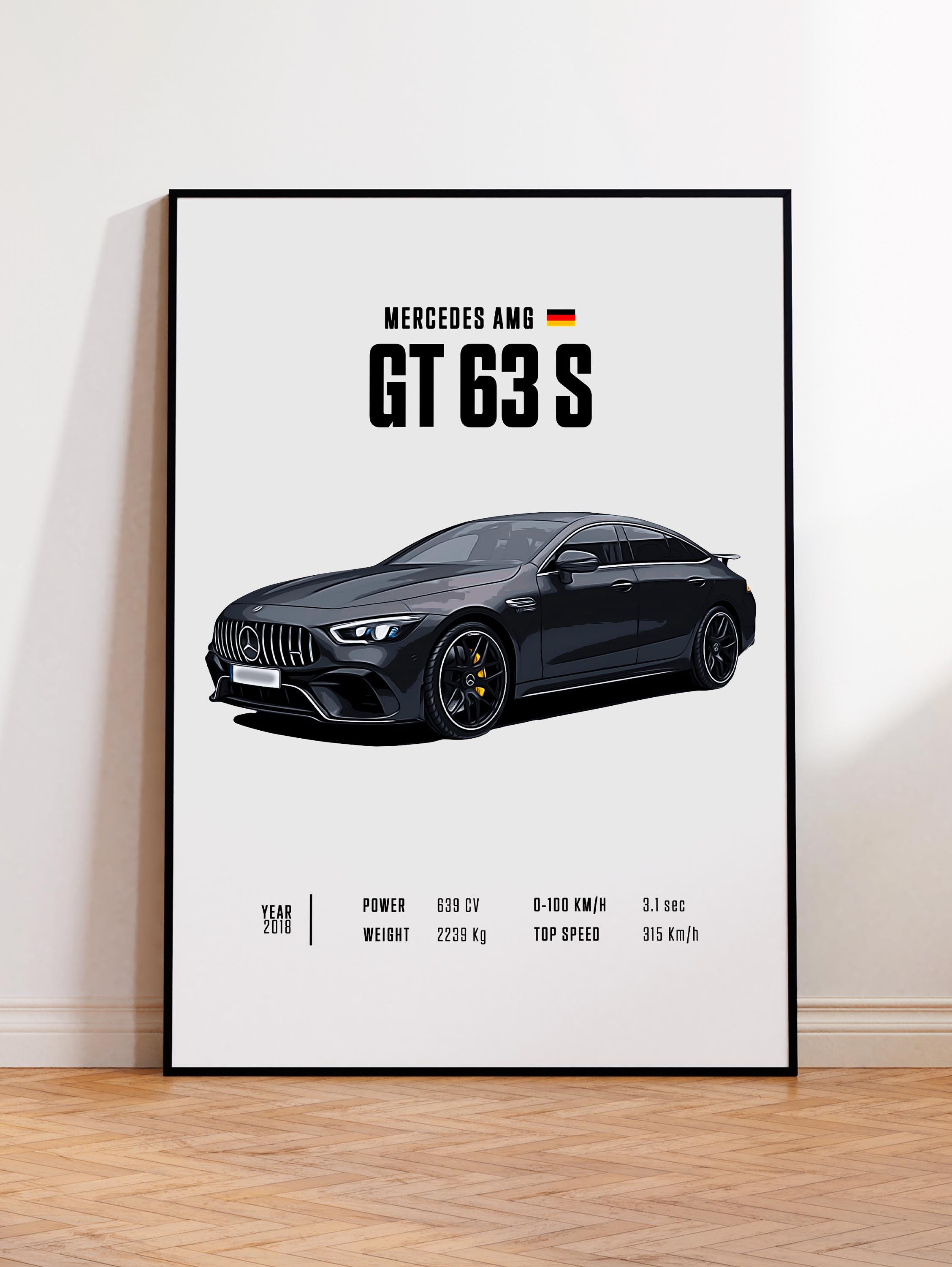 Car Poster Mercedes AMG GT63S Car Poster Print, Classic Car Wall Art ...